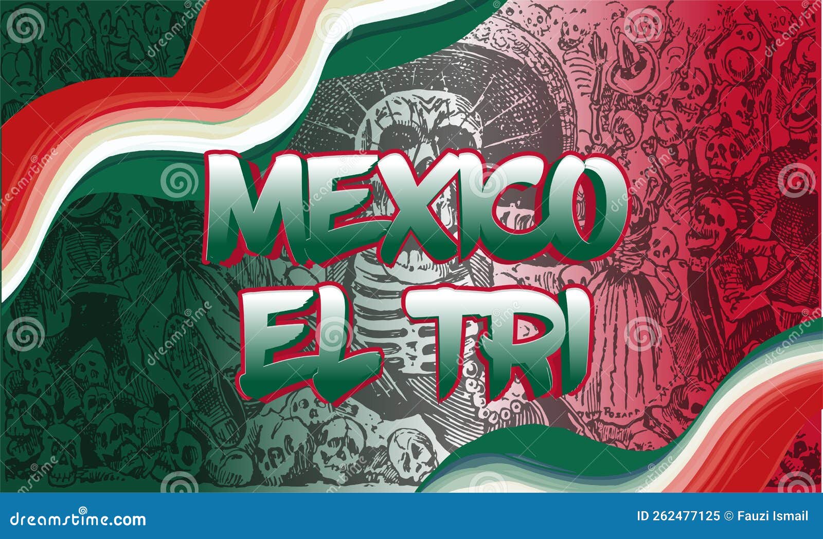 Mexico El Tri World Football Championship Background Theme Stock Vector ...
