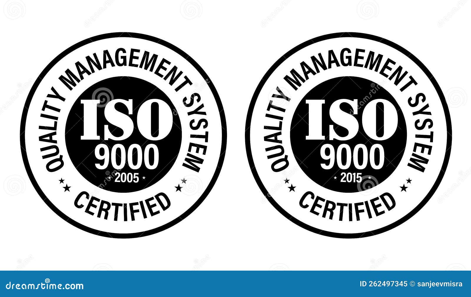 Quality Management System Certified Vector Icon Set Stock Vector ...