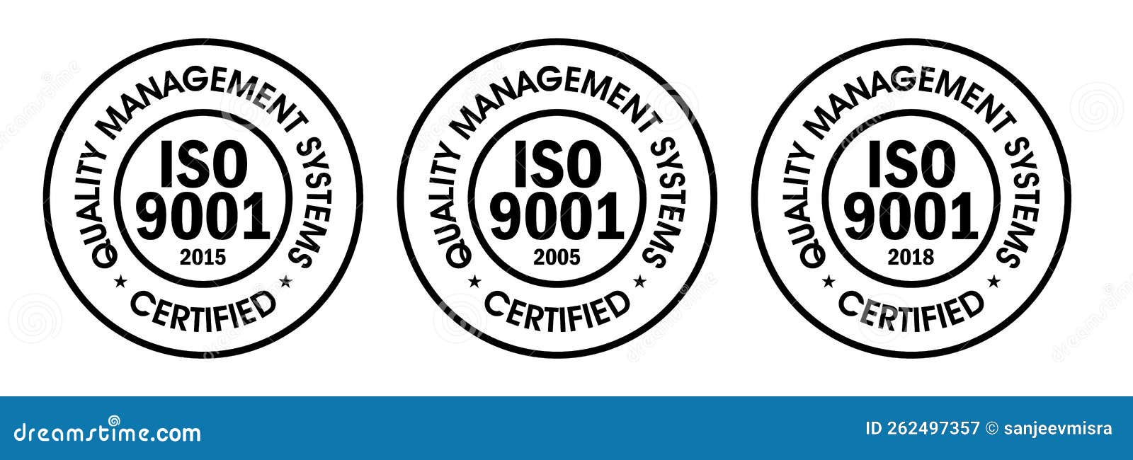 Quality Management System Certified, ISO 9001 Vector Icon Stock Vector ...