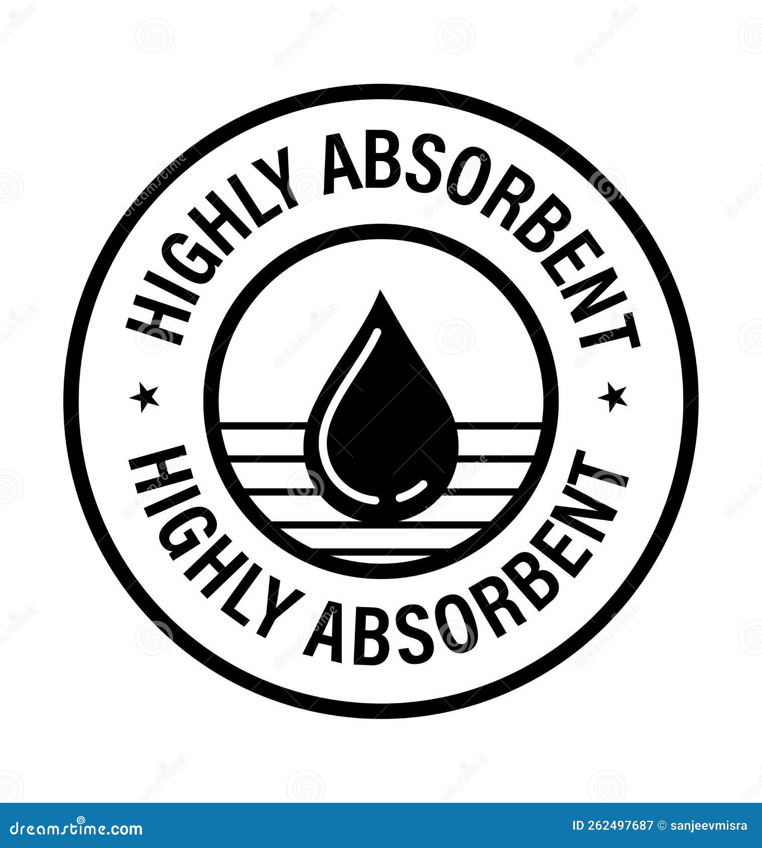 Highly Absorbent Vector Icon with Drop Symbol Stock Vector ...