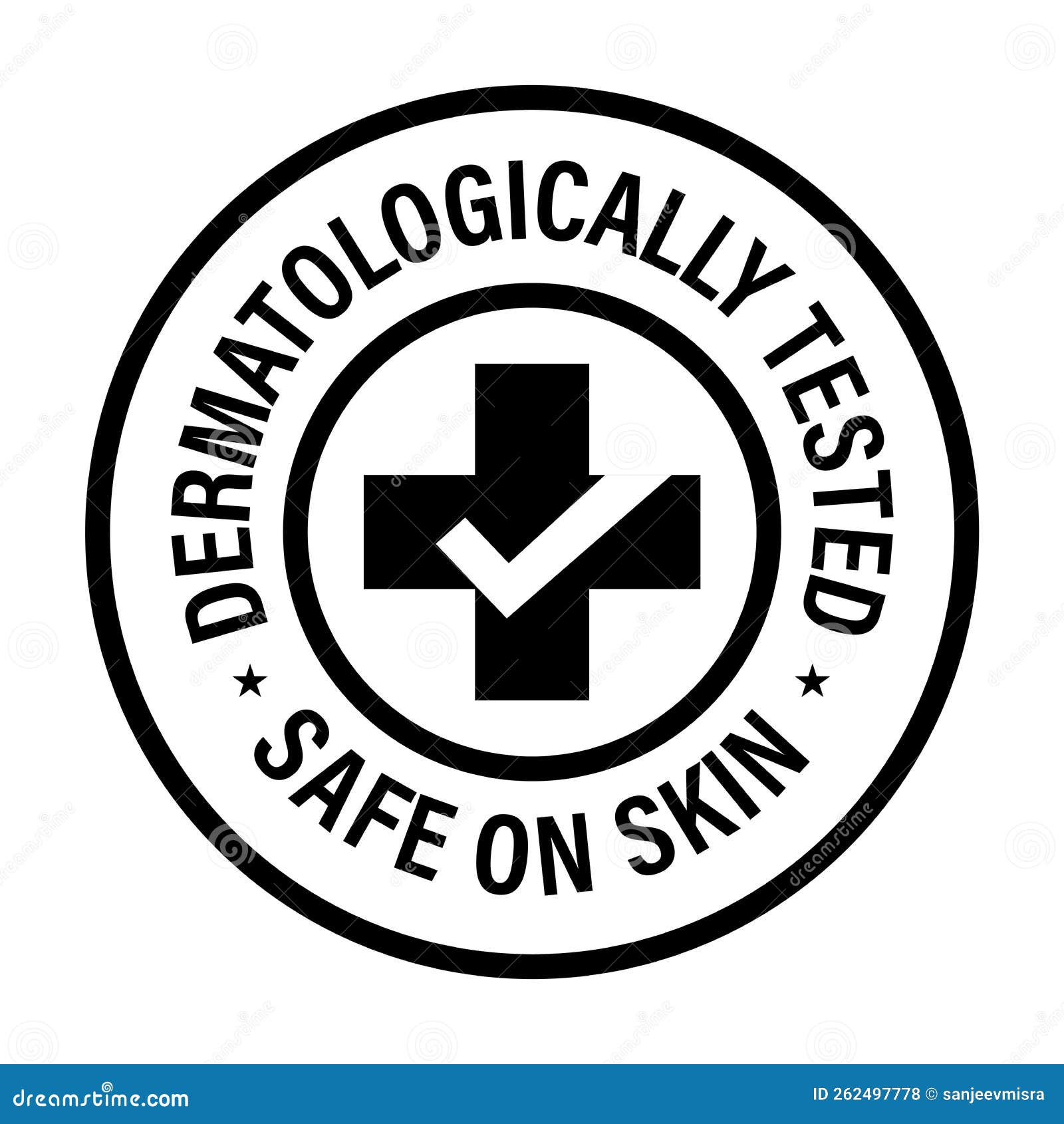 Dermatologically Tested, Safe on Skin Vector Icon Stock Vector ...