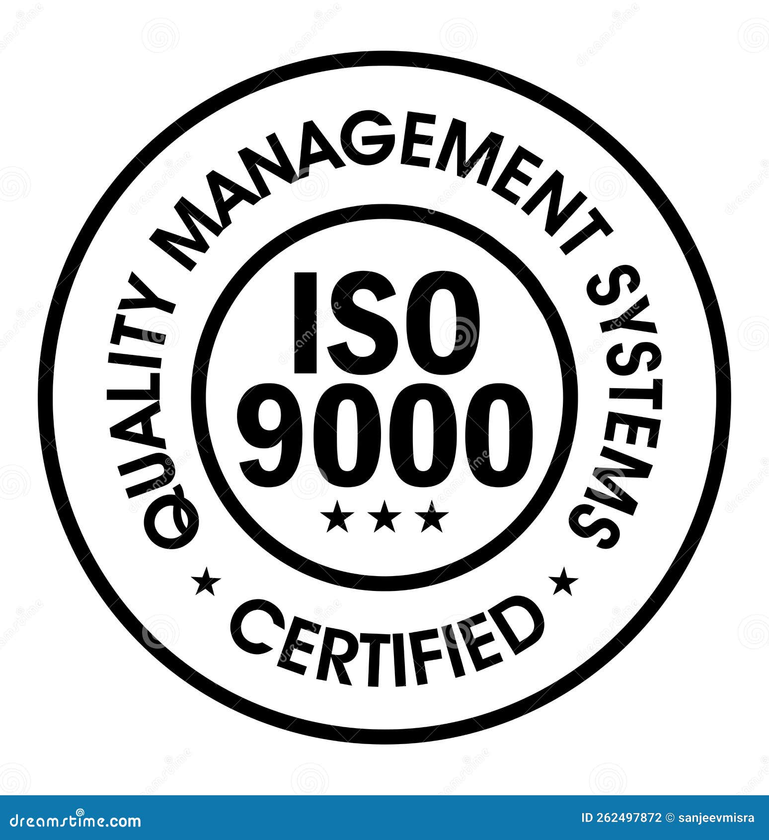 Quality Management System Certified, ISO9000 Vector Icon Stock Vector ...
