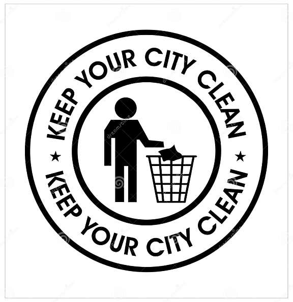 Keep Your City Clean Vector Icon, Black in Color. Stock Vector ...