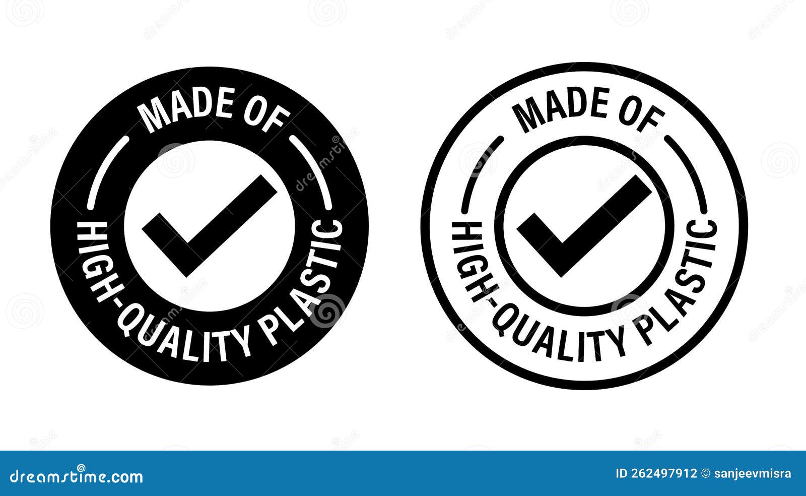 Made of High Quality Plastic Vector Icon with Tick Mark Stock Vector ...