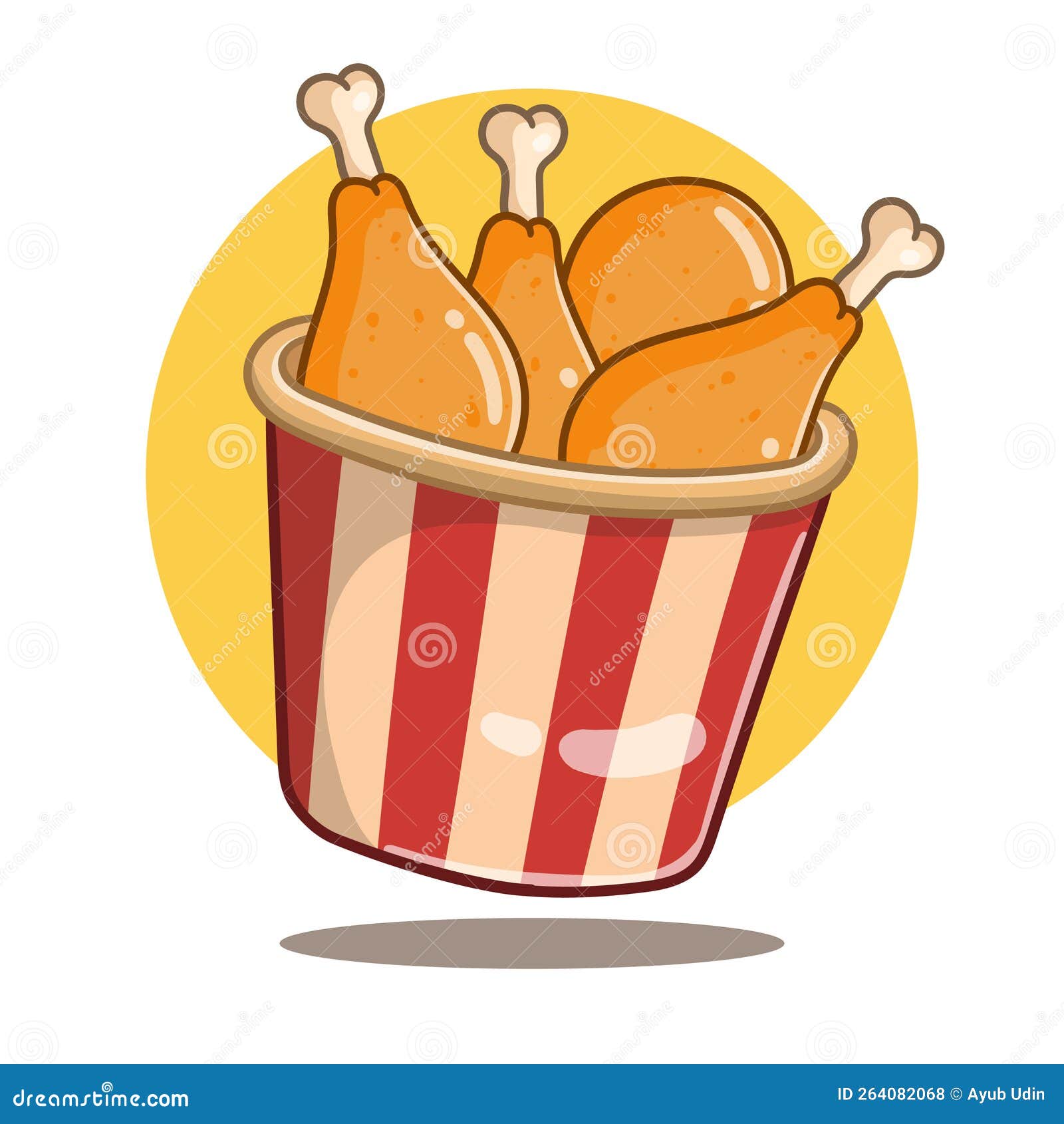 Cute Cartoon Fried Chicken Collection Stock Vector - Illustration of ...
