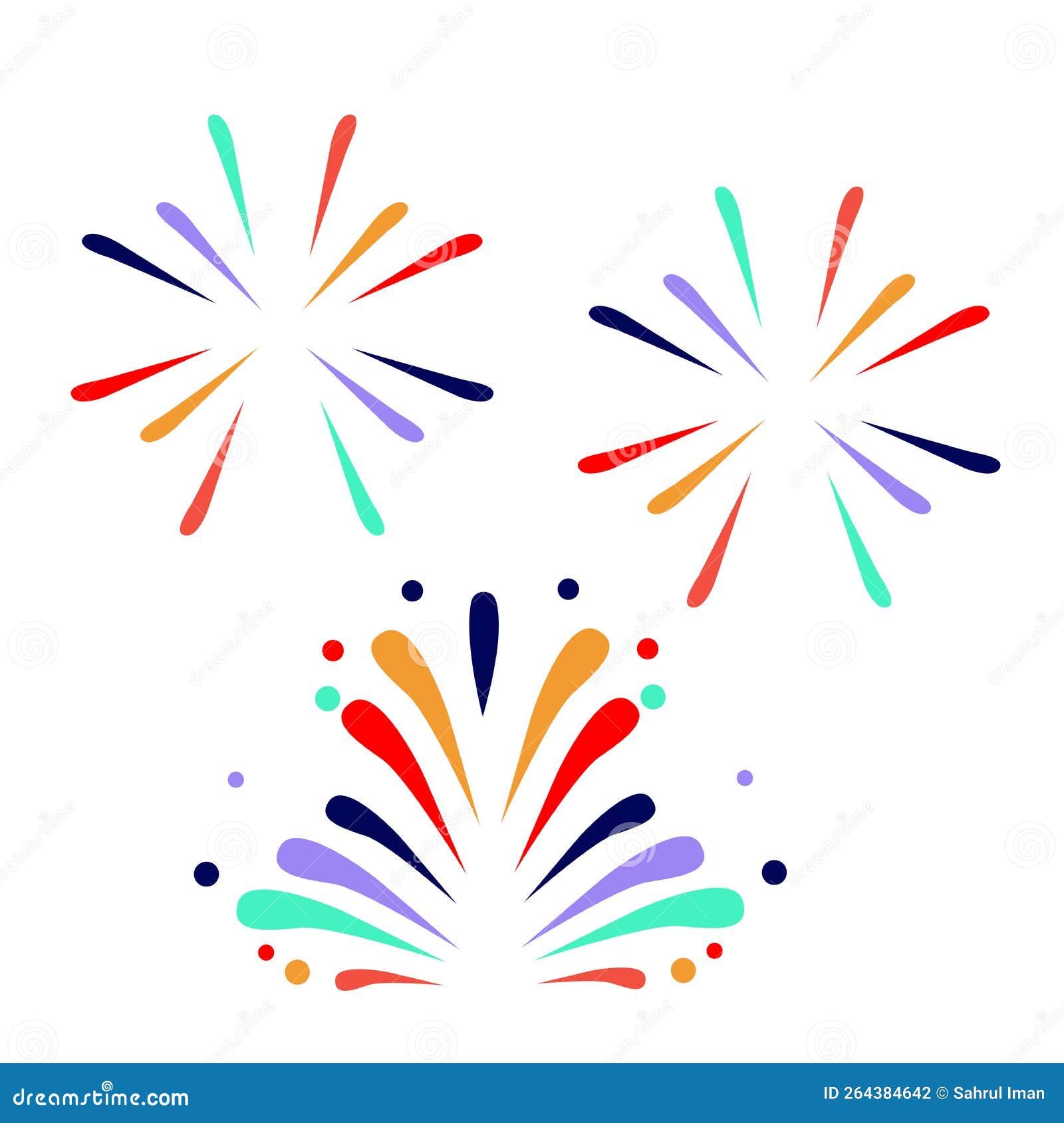 Exploding Fireworks in the Sky Stock Illustration - Illustration of ...