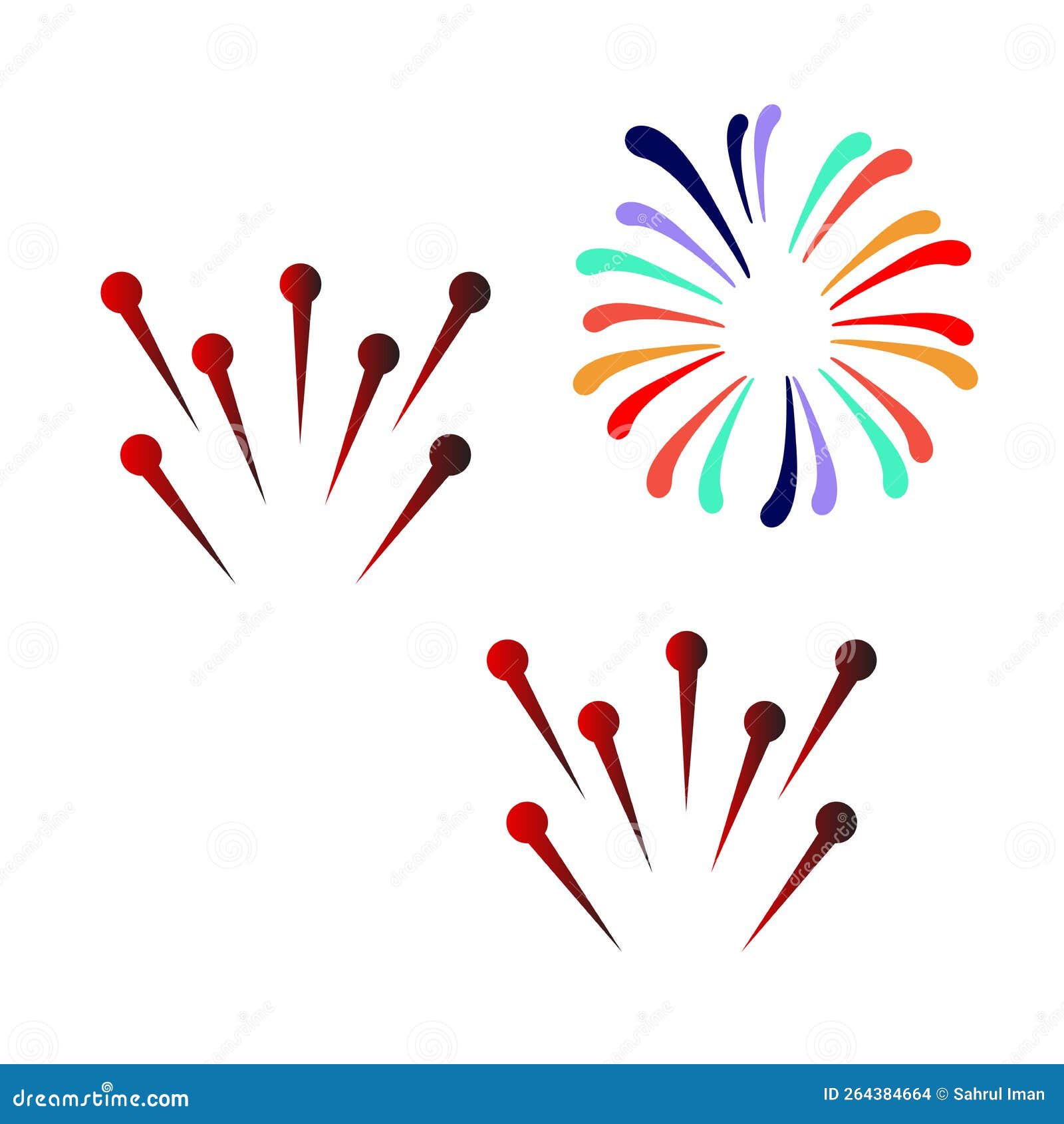 Exploding Fireworks in the Sky Stock Illustration - Illustration of ...