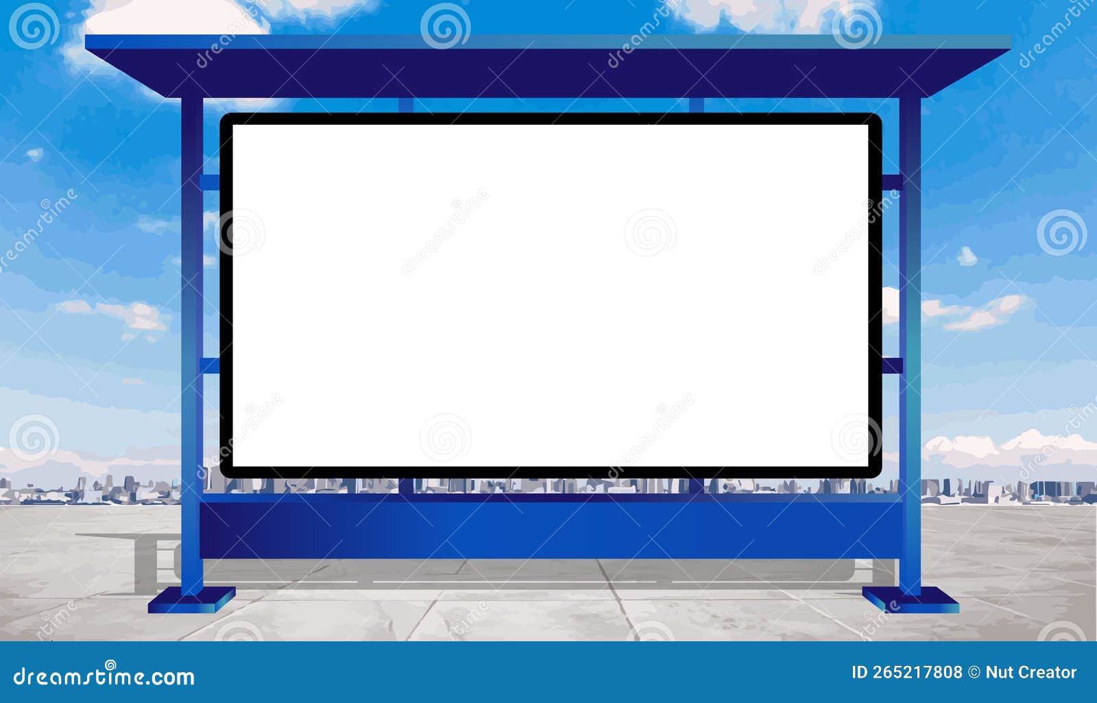 Bus Stop and Blank Board Vector for Your Text , Copy Space and Other ...