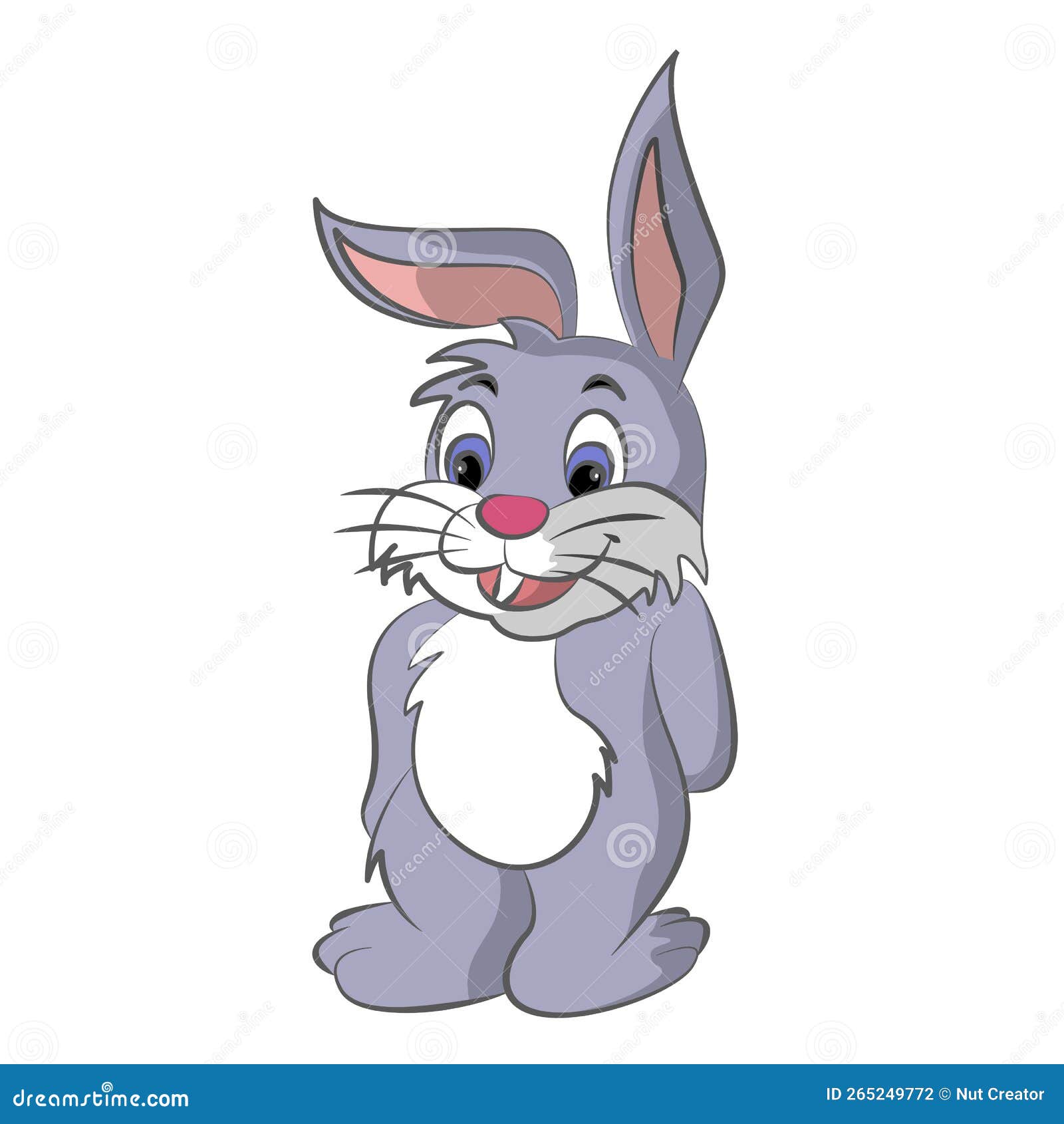 Rabbit Cartoon Vector Design on White Background Stock Vector ...