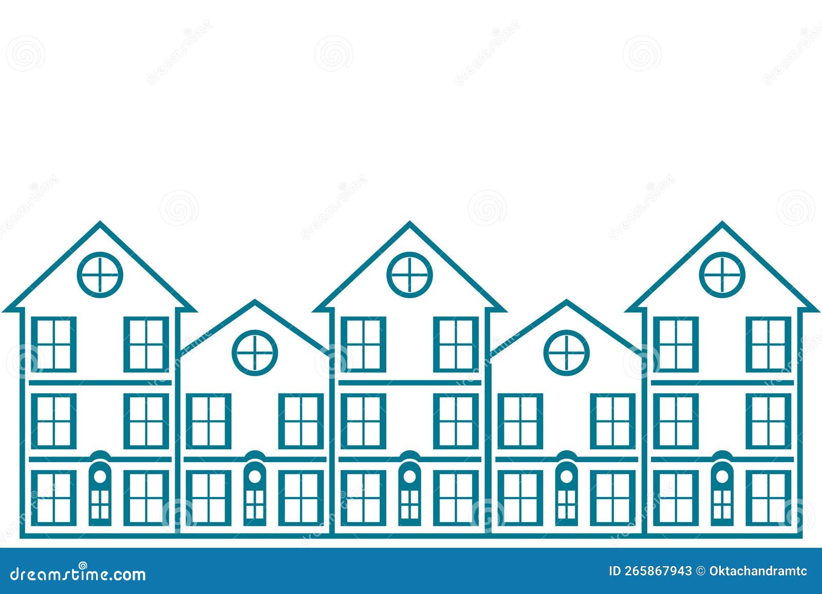 Rows of Terraced Houses Next To Each Other Quite Closely. Illustration ...