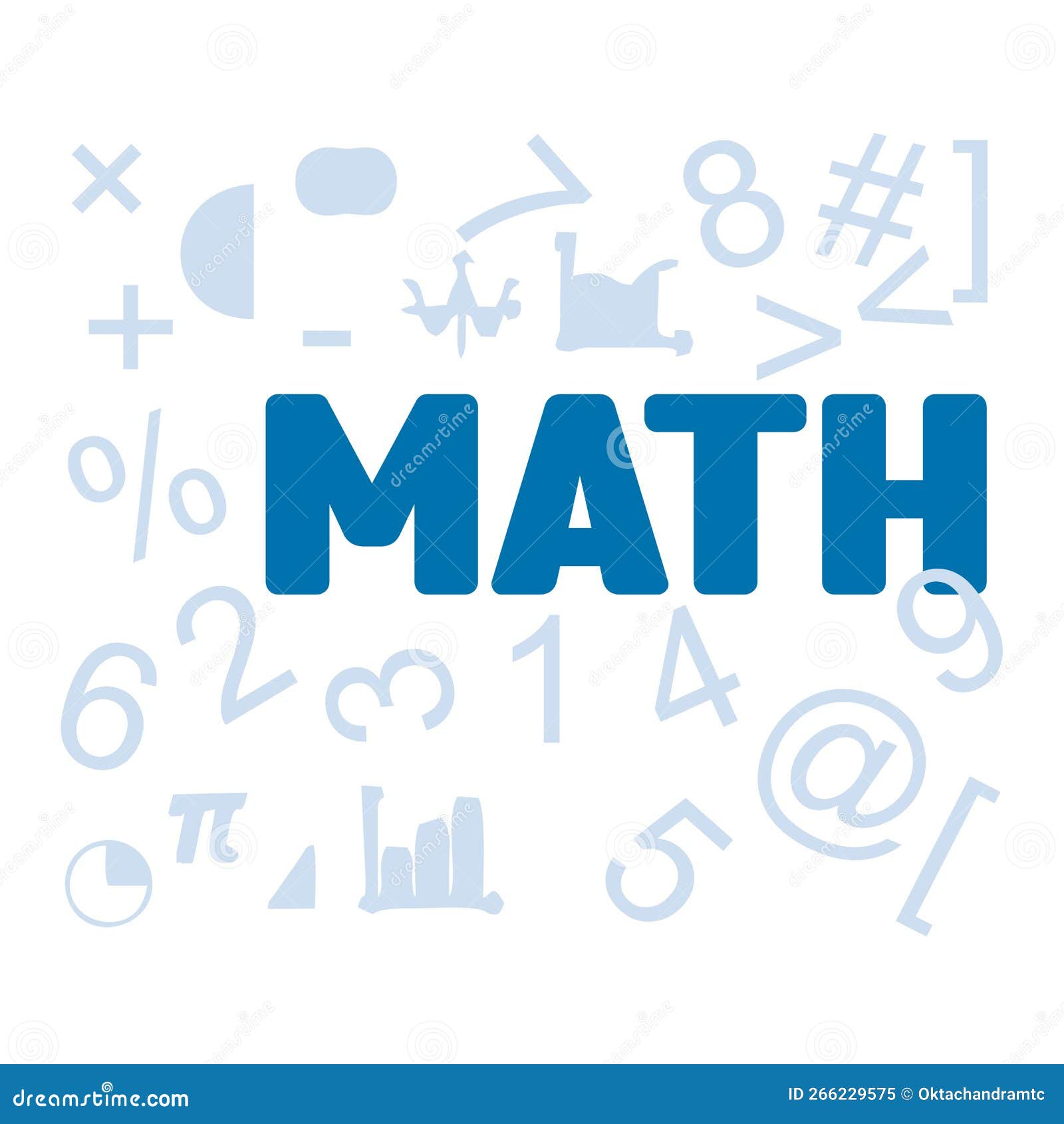 Math Background with a White Base Color with Blue Symbols and Writing ...
