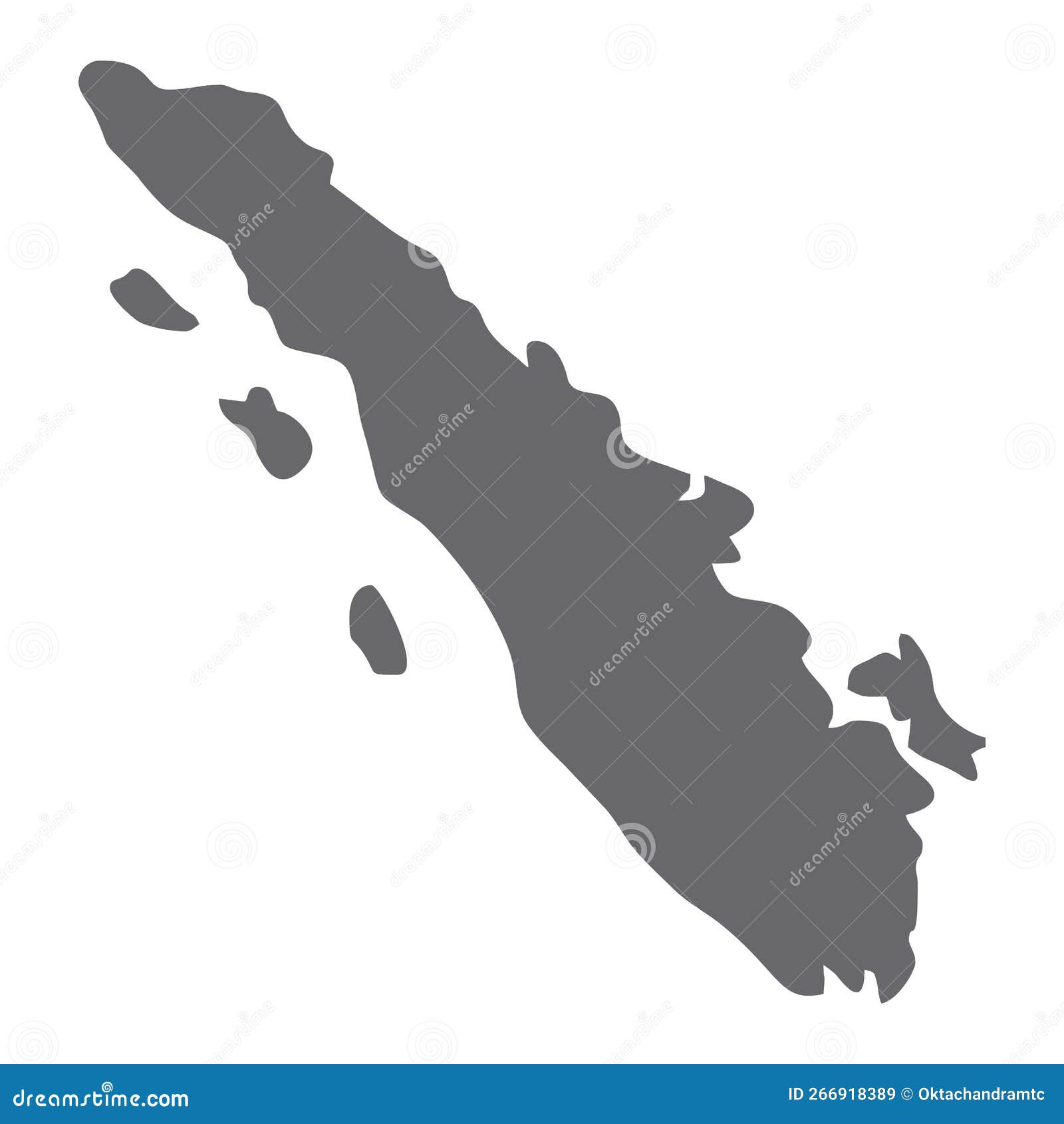 Map of Sumatra, a Province of Indonesia. Simple Flat Gray Icon on White ...