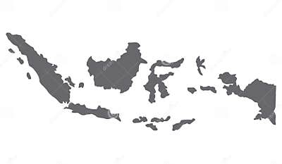 Map of Indonesia. from Sabang To Merauke. Simple Flat Gray Icon on ...
