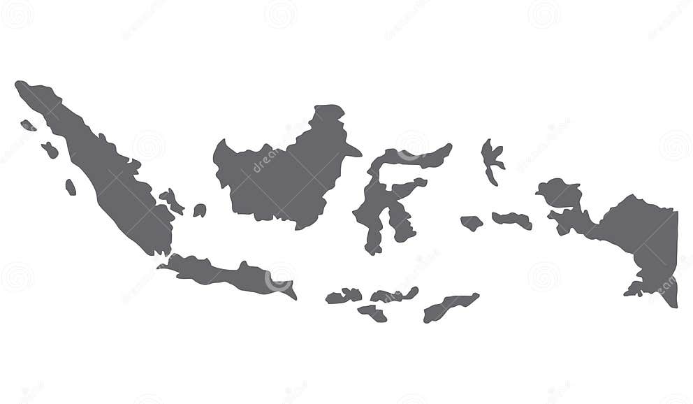Map of Indonesia. from Sabang To Merauke. Simple Flat Gray Icon on ...