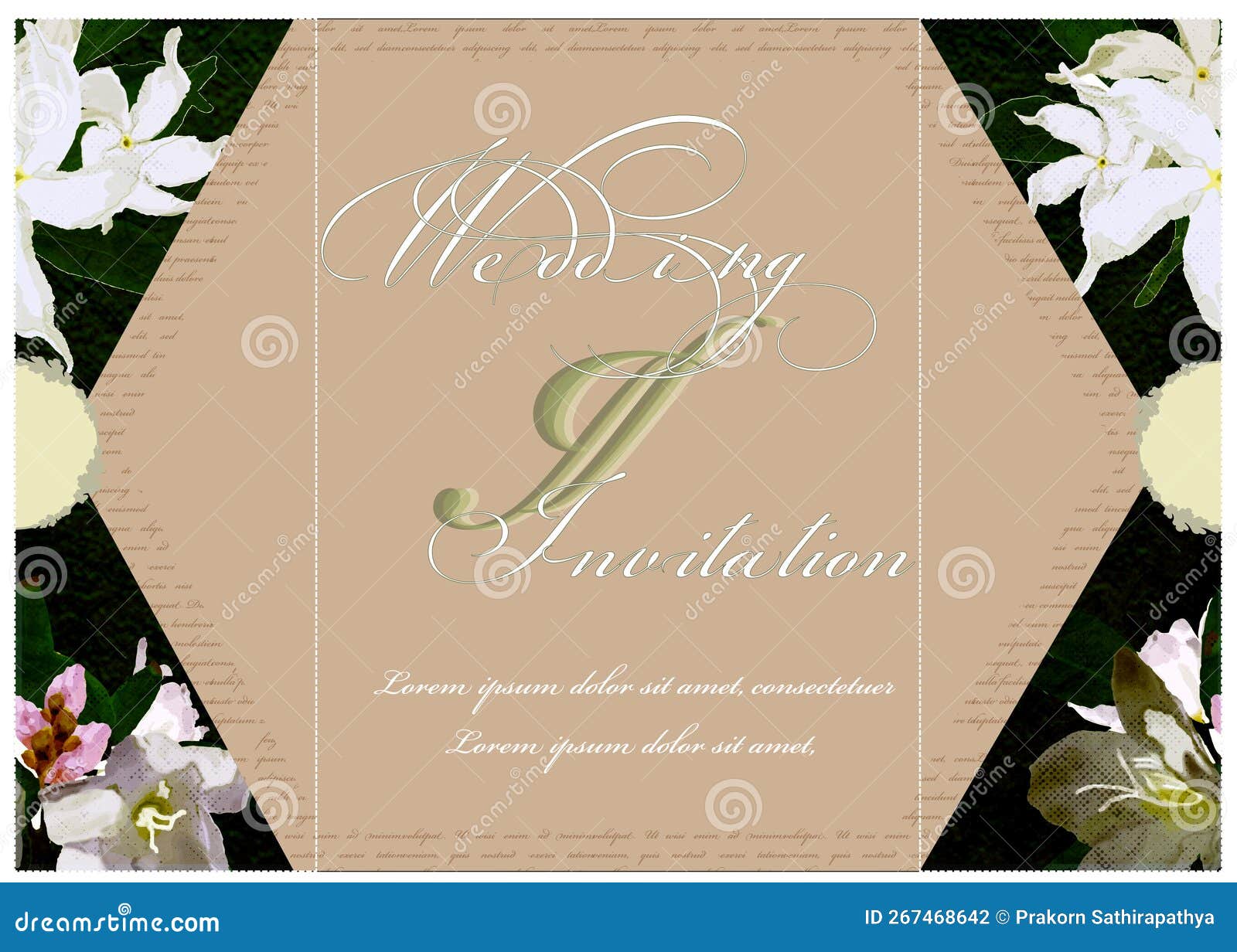 A Cover Front Template of Wedding Invitaion Card Stock Vector ...