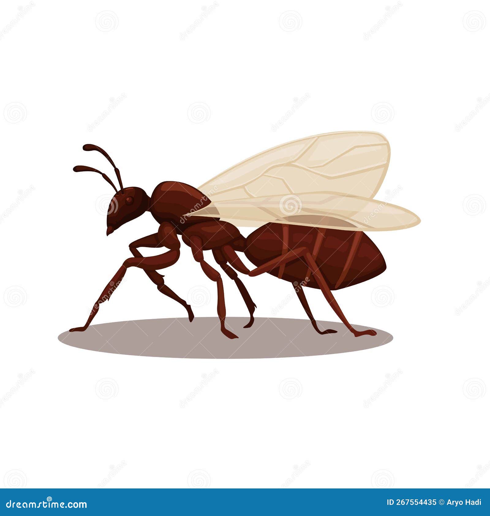 Flying Ant Animal Species Cartoon Illustration Vector Stock Vector ...