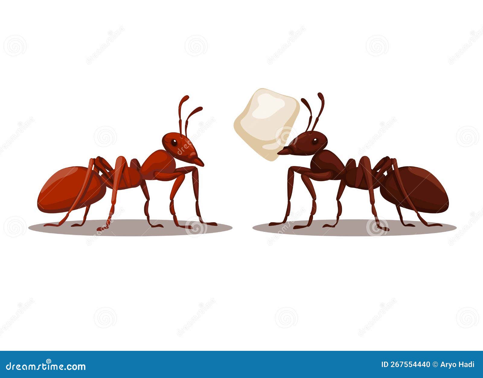 Black and Red Ant Animal Character Cartoon Illustration Vector Stock ...