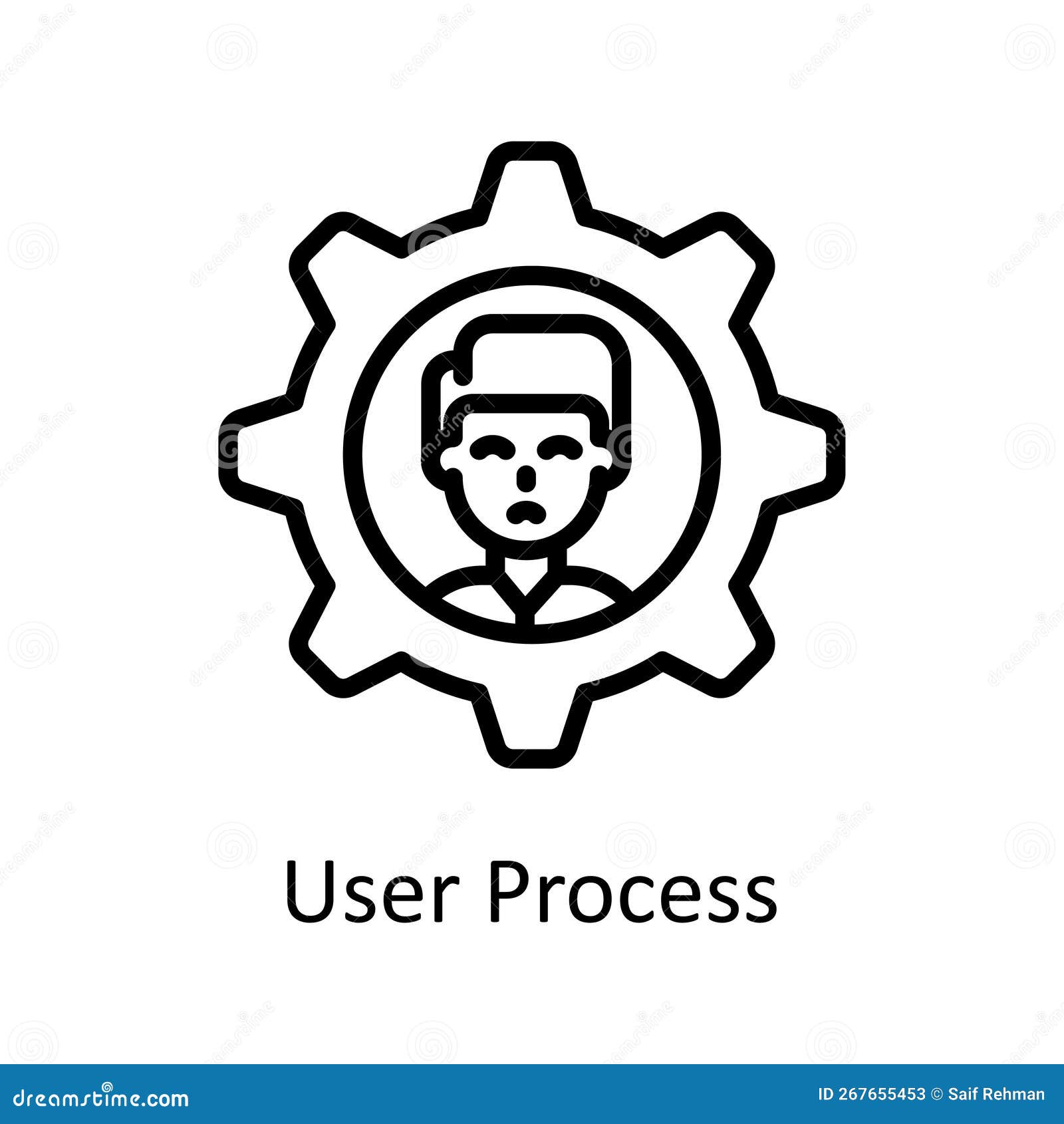 User Process Vector Outline Icon Design Illustration. Artificial ...
