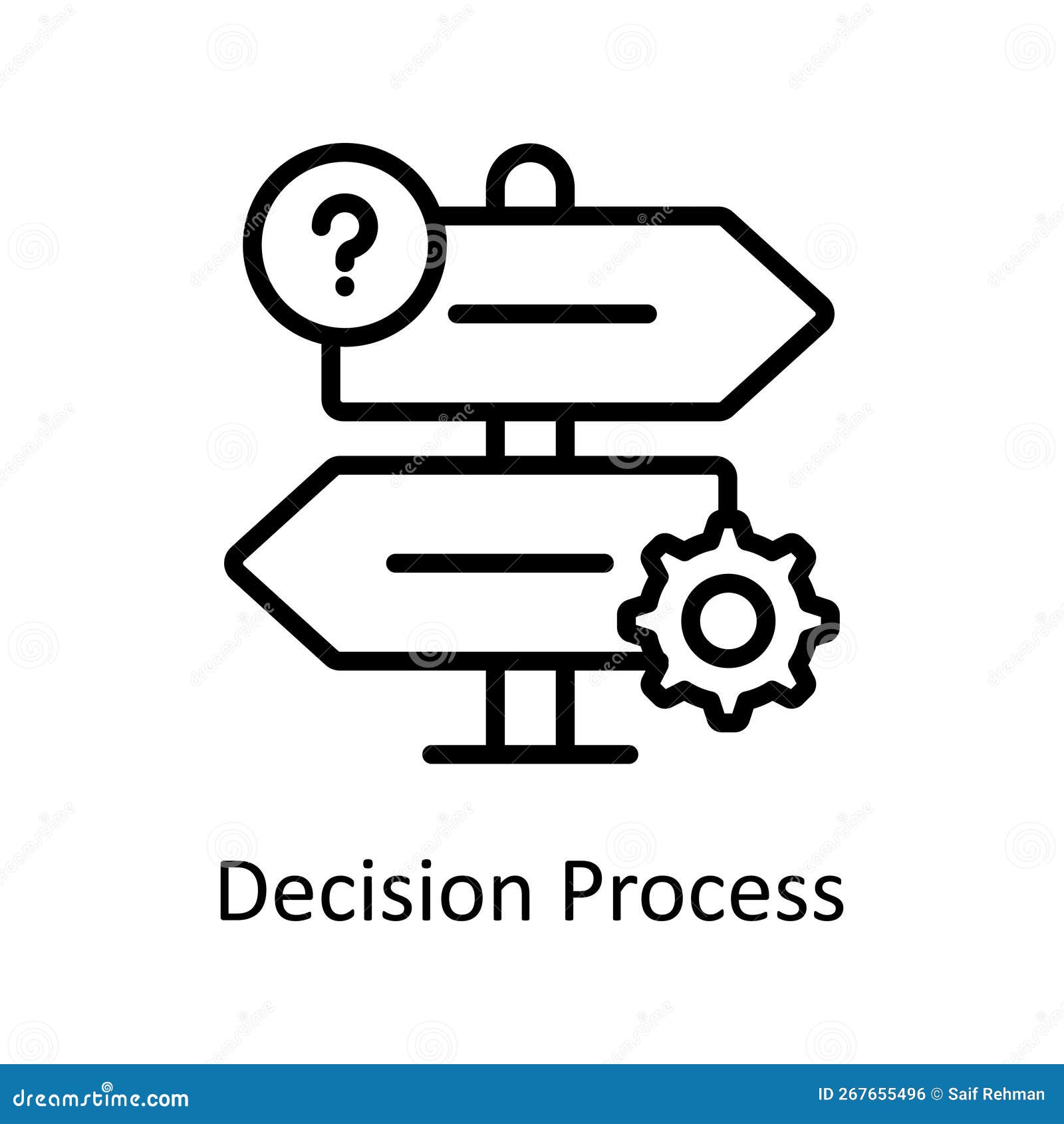 Decision Process Vector Outline Icon Design Illustration. Artificial ...