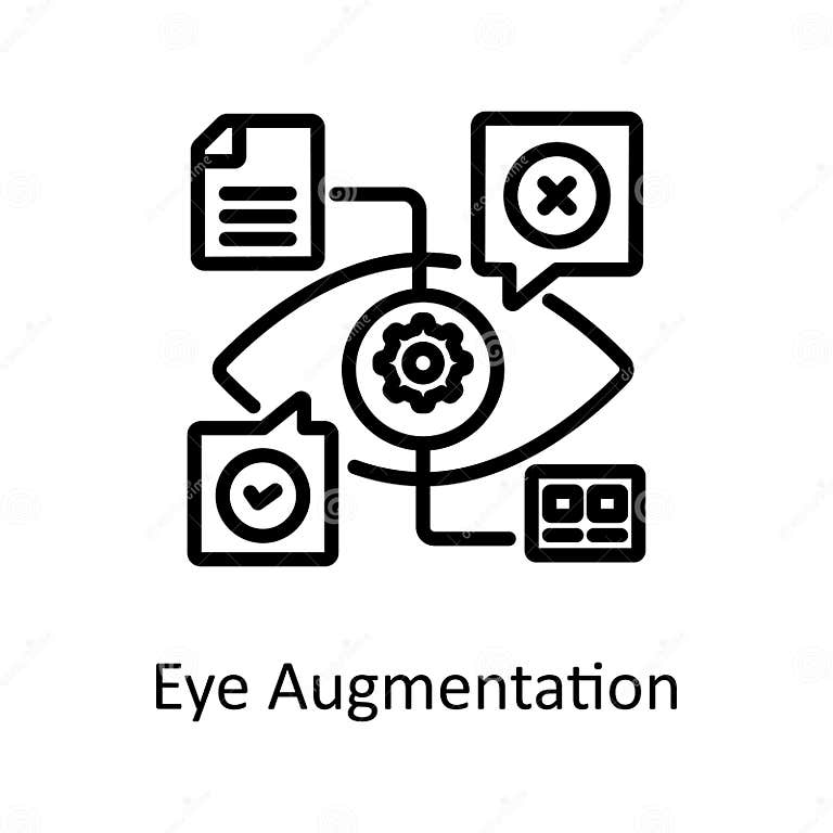 Eye Augmentation Vector Outline Icon Design Illustration. Artificial ...