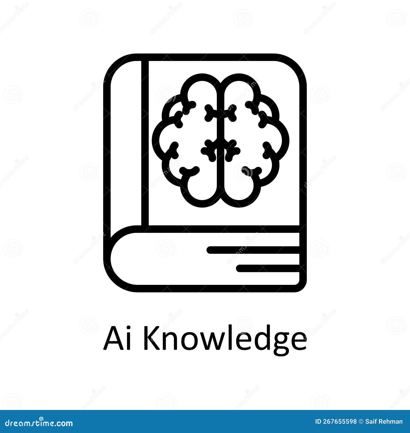 Ai Knowledge Vector Outline Icon Design Illustration. Artificial ...