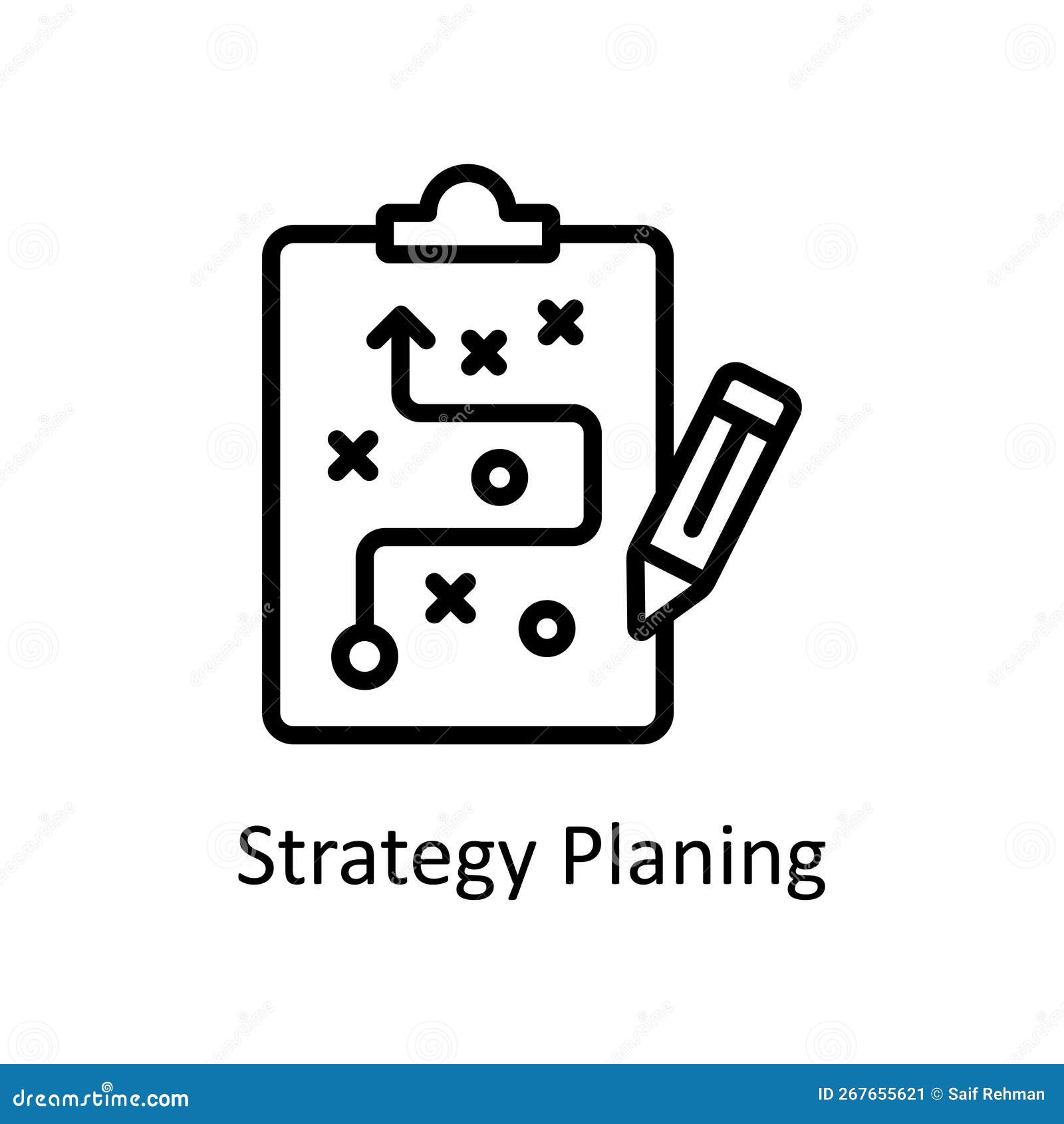 Strategy Planing Vector Outline Icon Design Illustration. Artificial ...