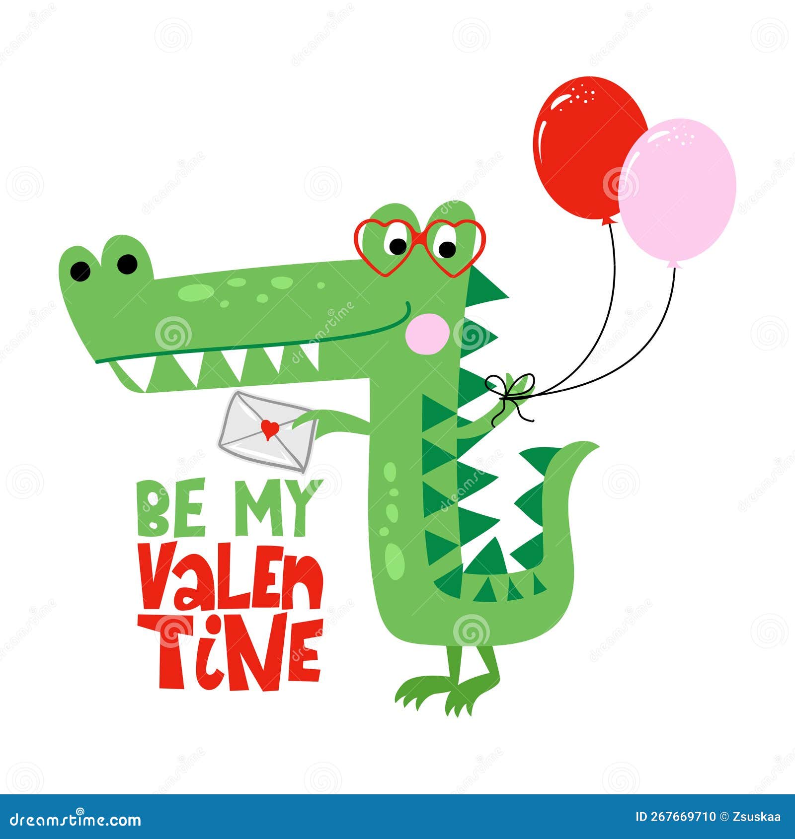 Card With Croco Mom And Children Vector Illustration | CartoonDealer ...
