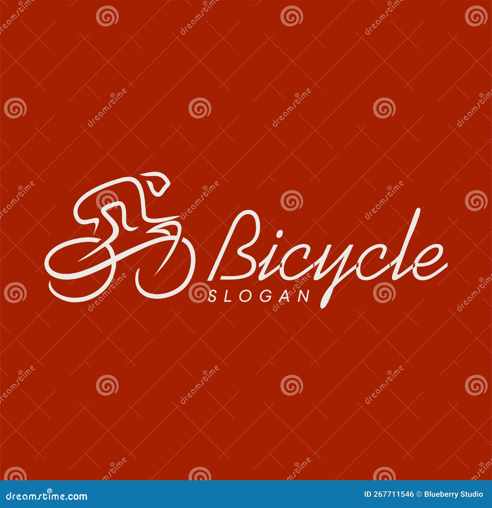 Abstract Simple Bicycle Road Bike Logo or Cycling Race Vector Art ...