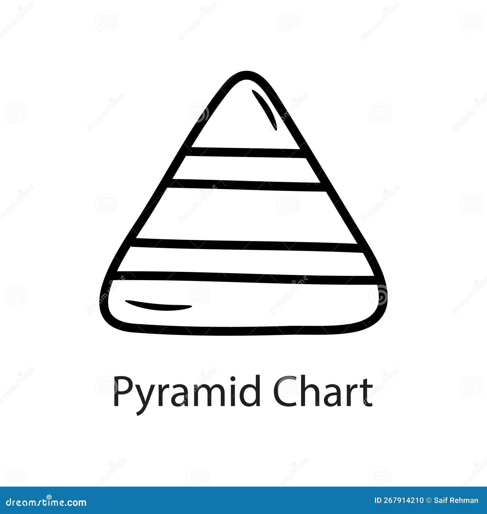 Pyramid Chart Outline Icon Design Illustration. Data Symbol on White ...