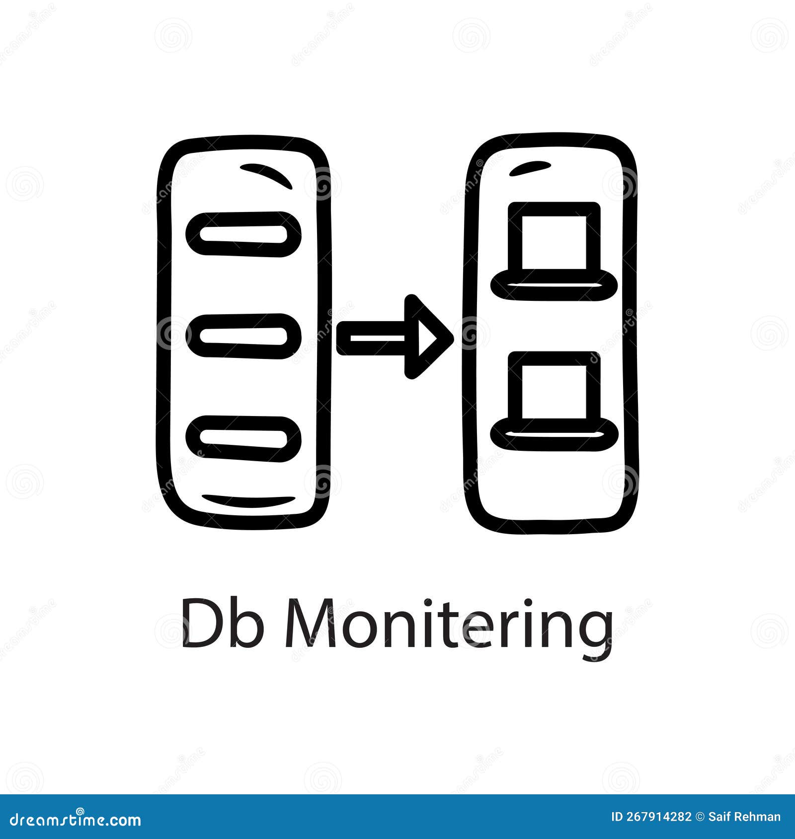 Db Mointering Outline Icon Design Illustration. Data Symbol on White ...
