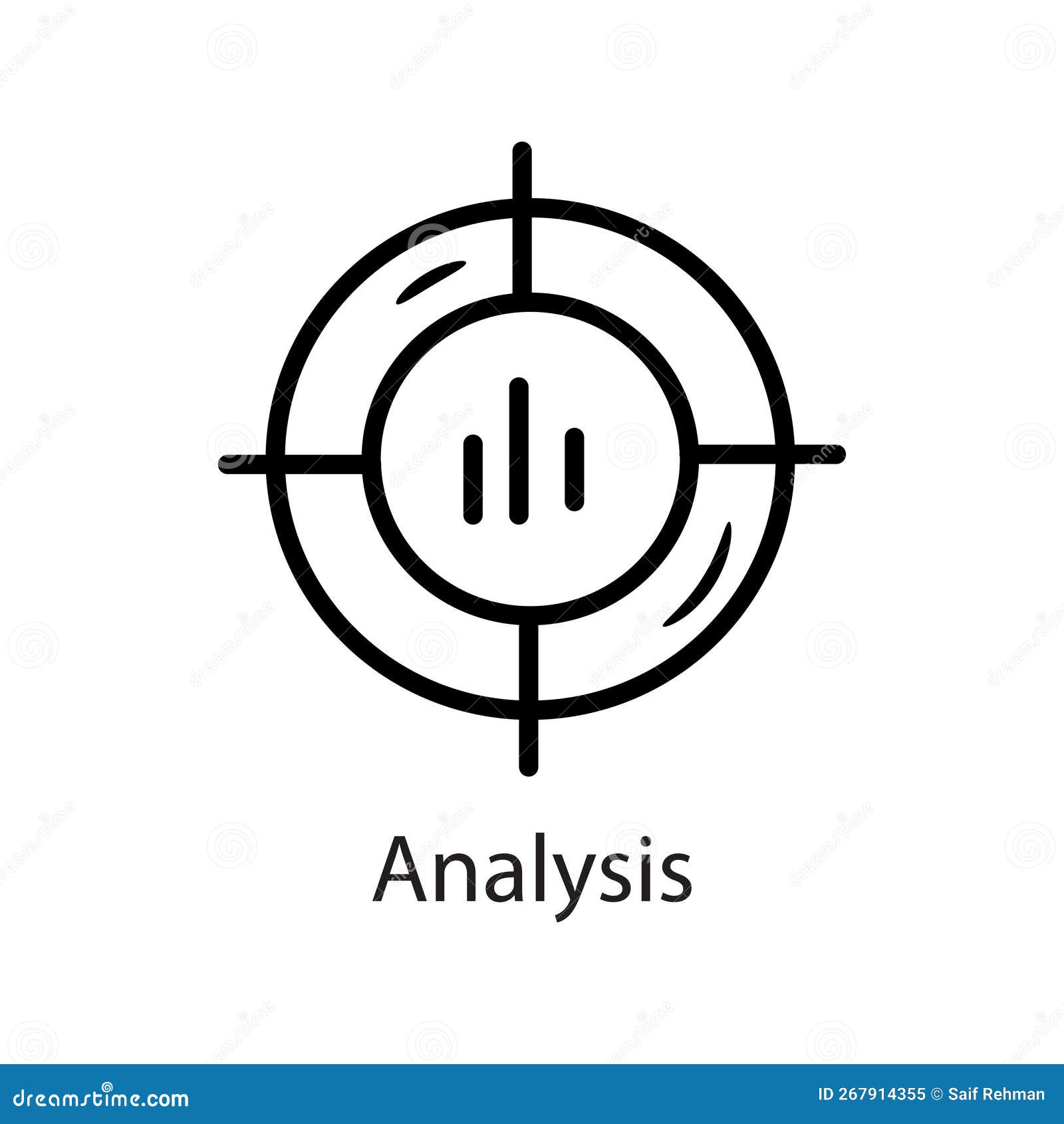 Analysis Outline Icon Design Illustration. Data Symbol on White ...
