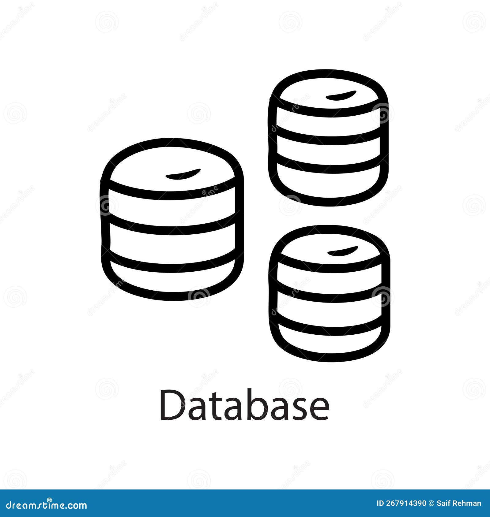 Database Outline Icon Design Illustration. Data Symbol on White ...