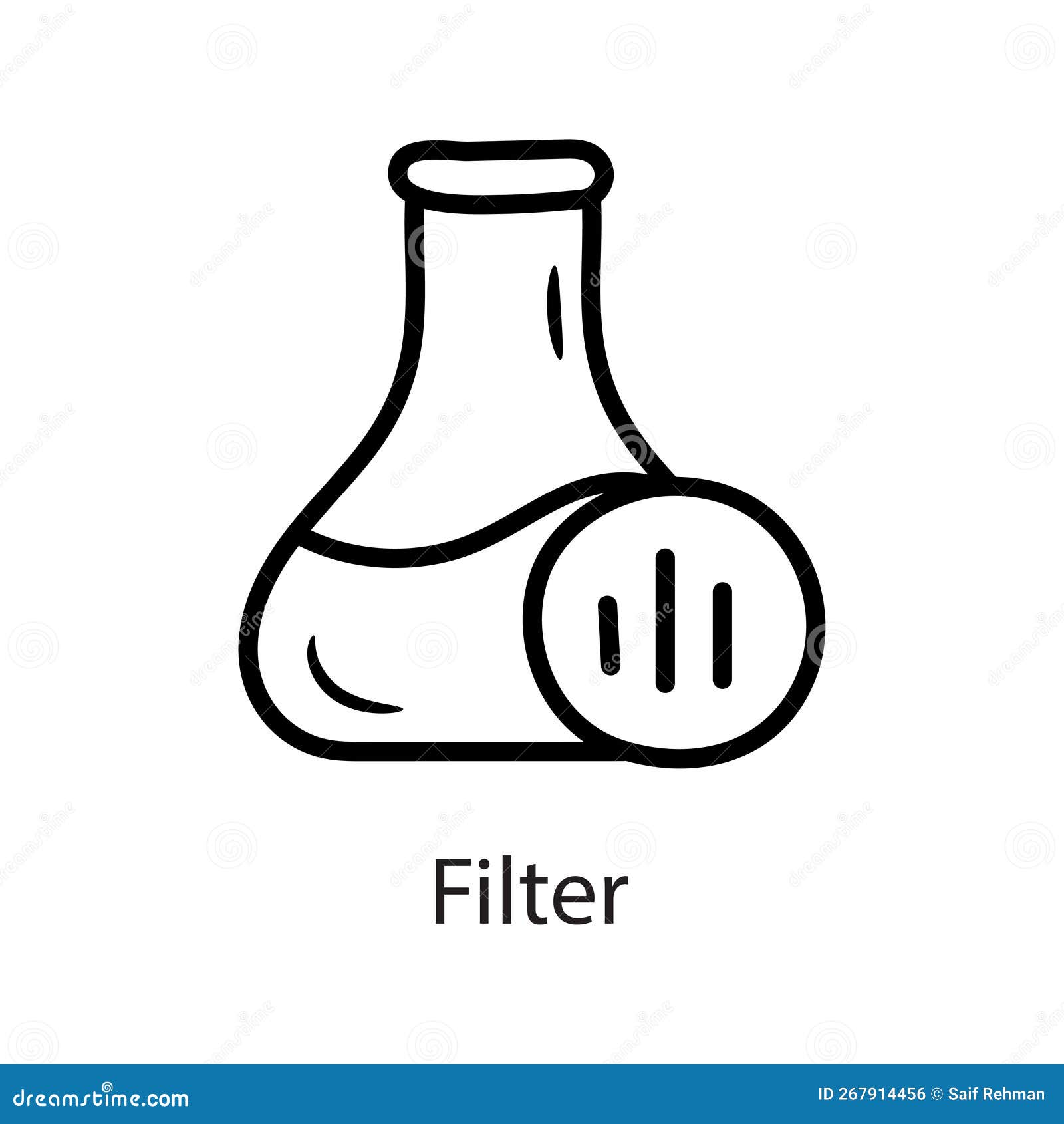 Filter Outline Icon Design Illustration. Data Symbol on White ...