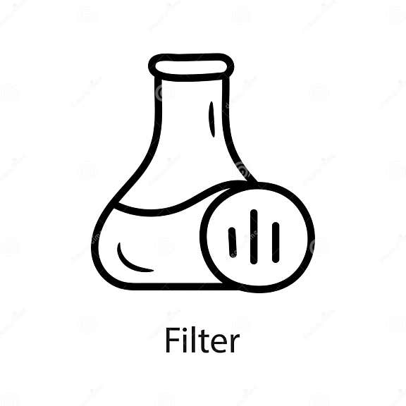Filter Outline Icon Design Illustration. Data Symbol on White ...
