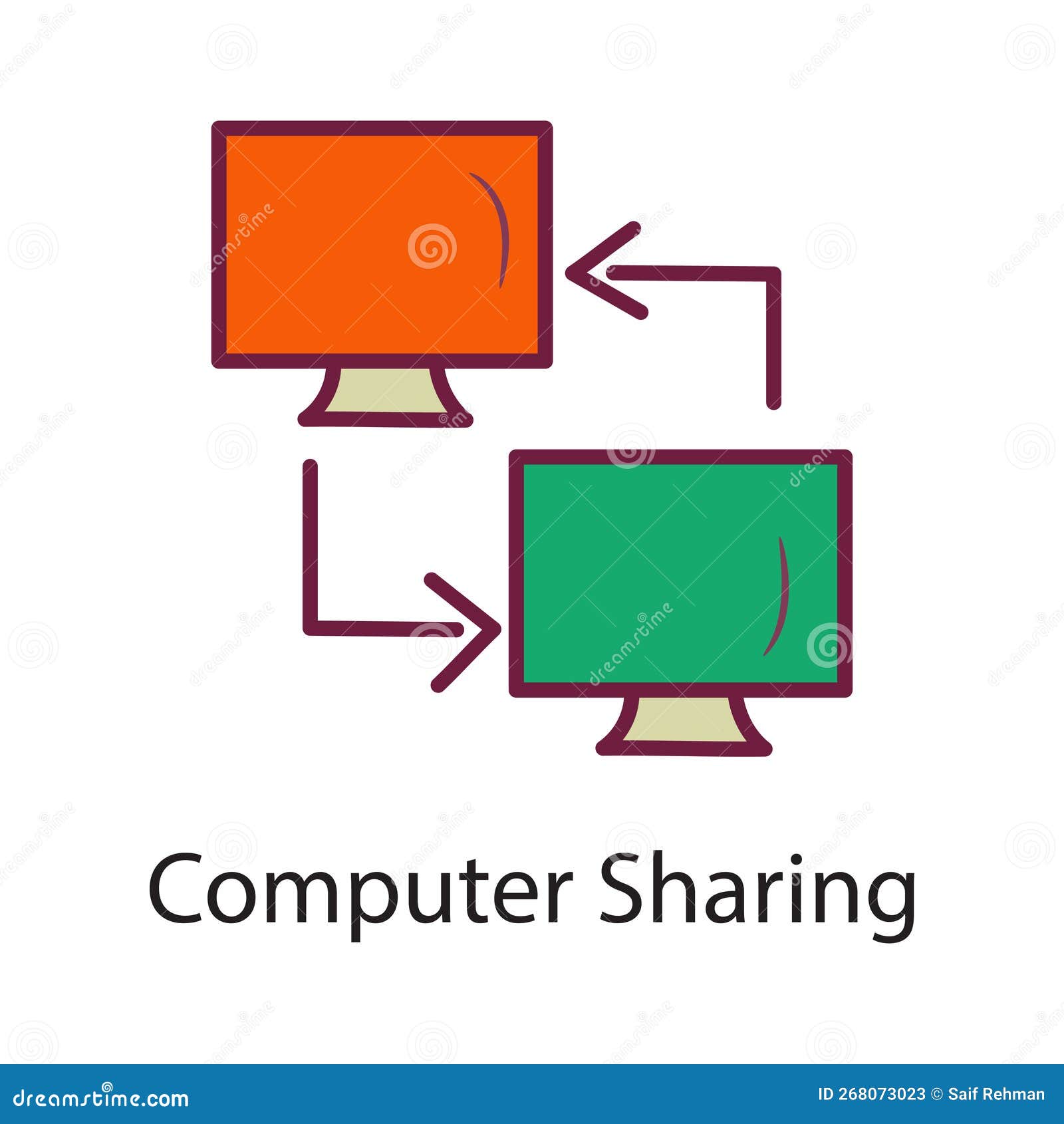 Computer Sharing Fill Outline Icon Design Illustration. Data Symbol on ...