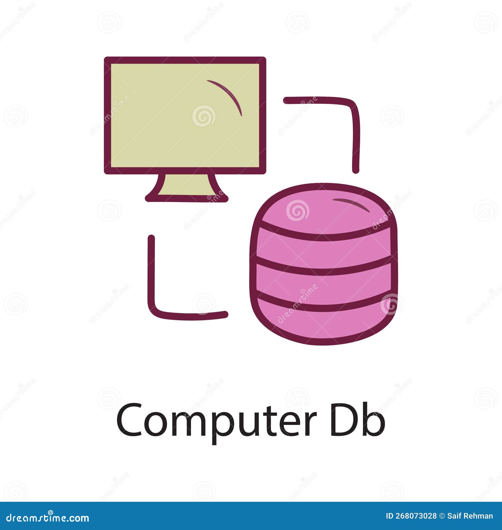 Computer Db Fill Outline Icon Design Illustration. Data Symbol on White Background EPS 10 File ...