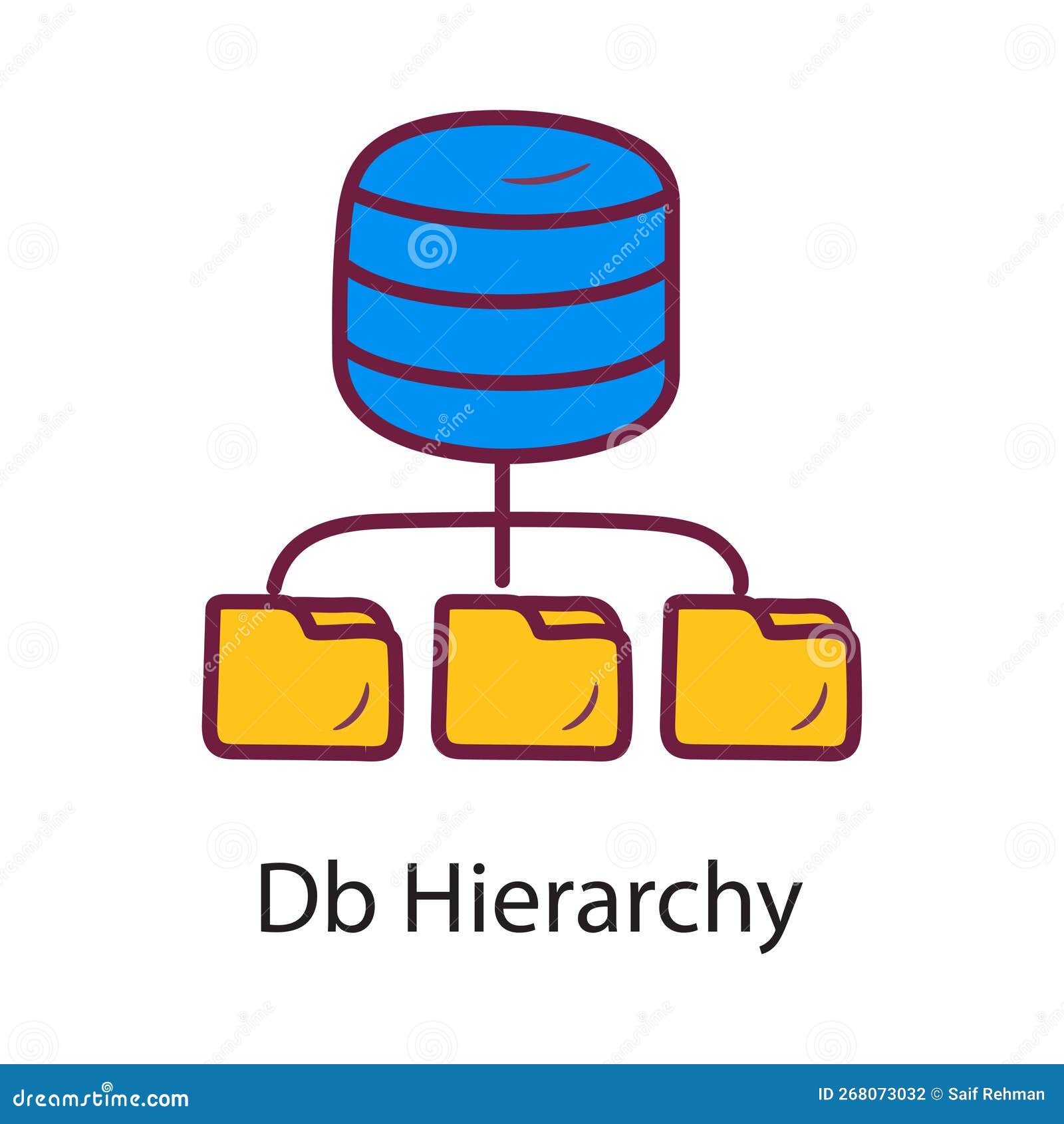 Db Hierarchy Fill Outline Icon Design Illustration. Data Symbol on ...