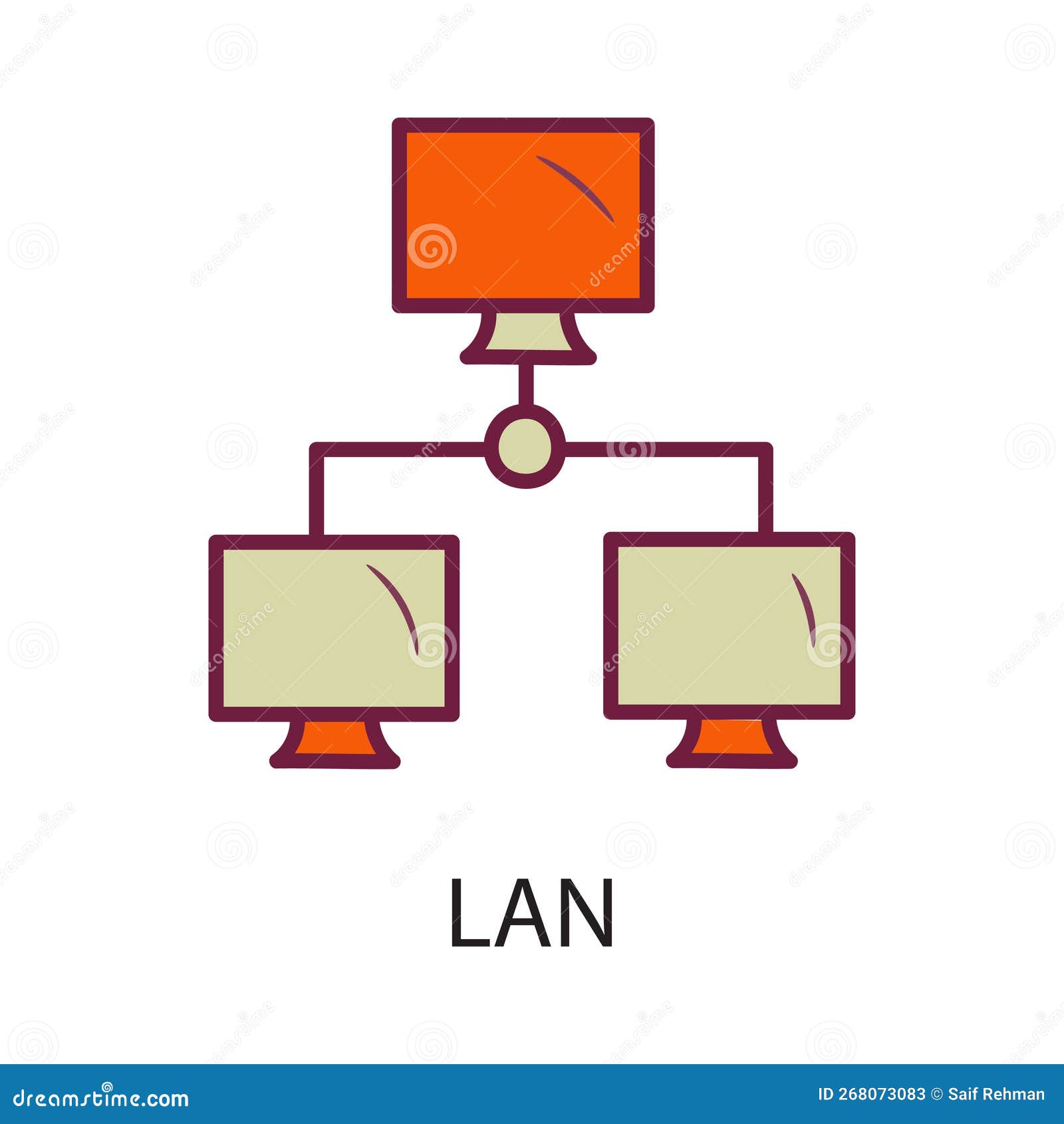 LAN Fill Outline Icon Design Illustration. Data Symbol on White ...