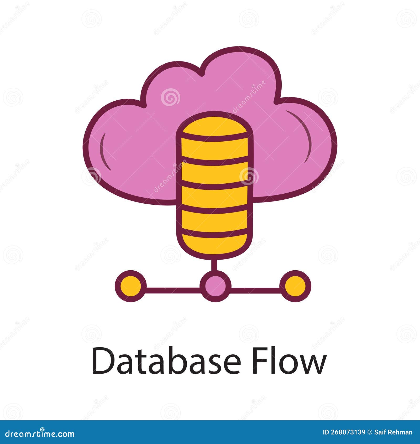 Database Flow Fill Outline Icon Design Illustration. Data Symbol on ...