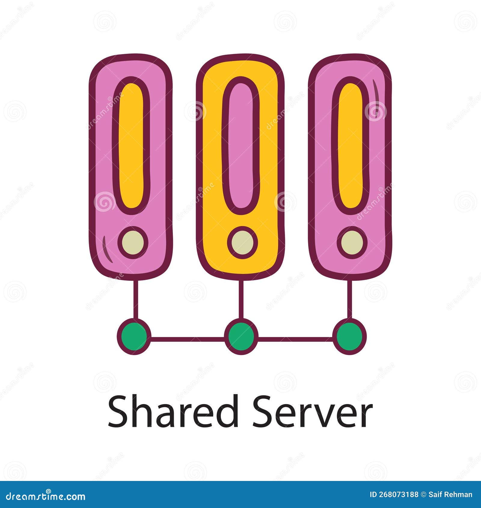 Shared Server Fill Outline Icon Design Illustration. Data Symbol on ...