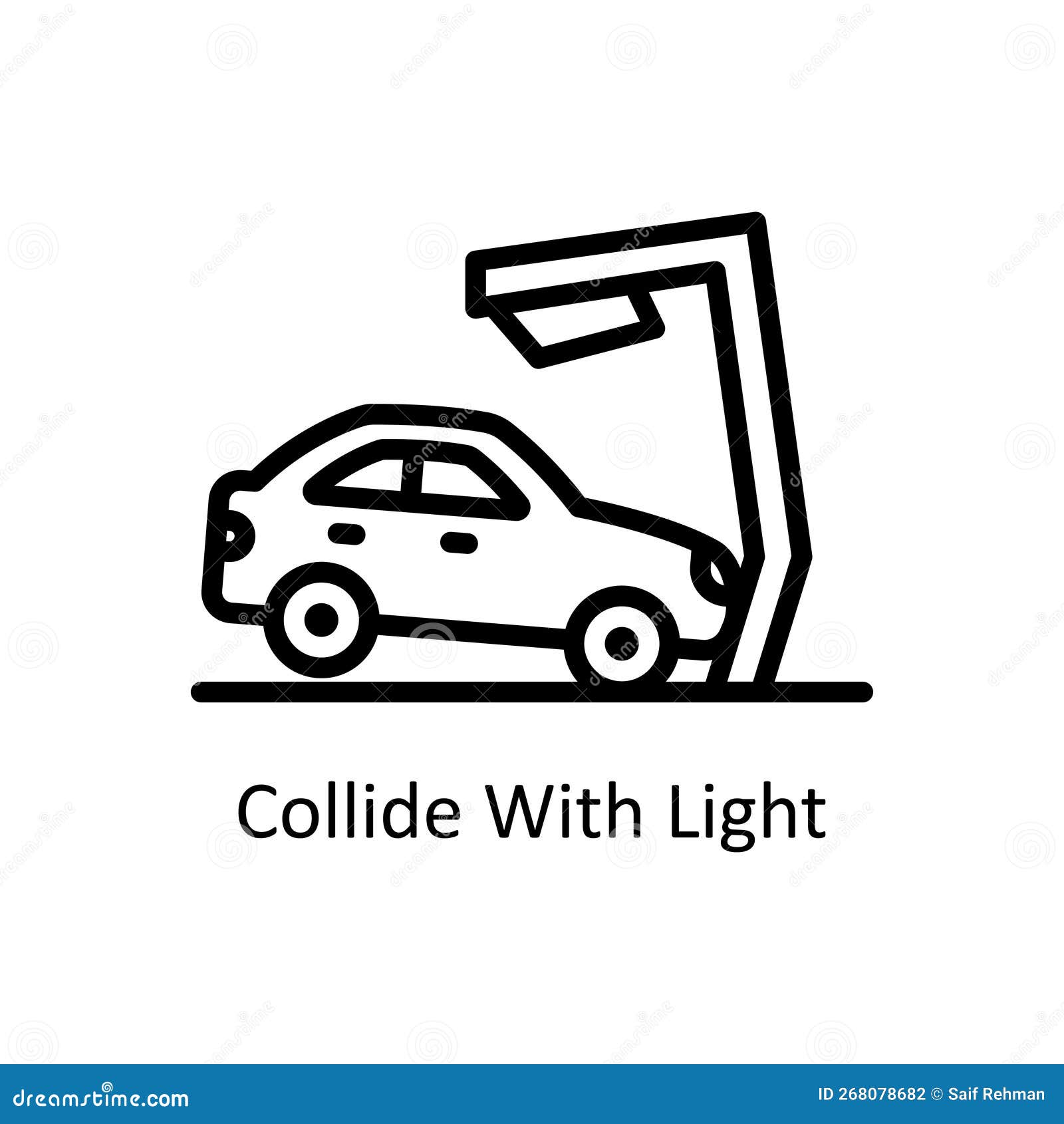 Collide Vector Outline Icon Design Illustration. Car Accident Symbol on ...
