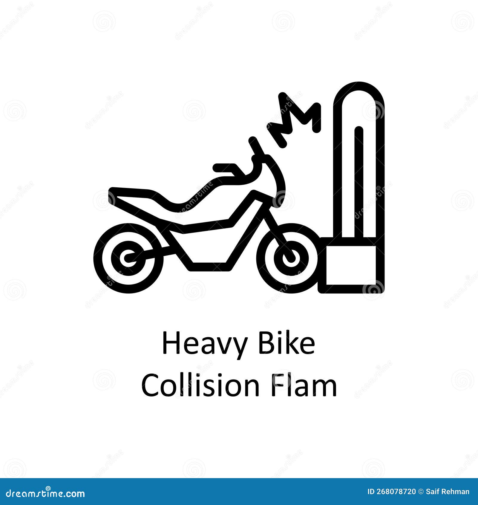 Bike Collision Vector Outline Icon Design Illustration. Car Accident ...