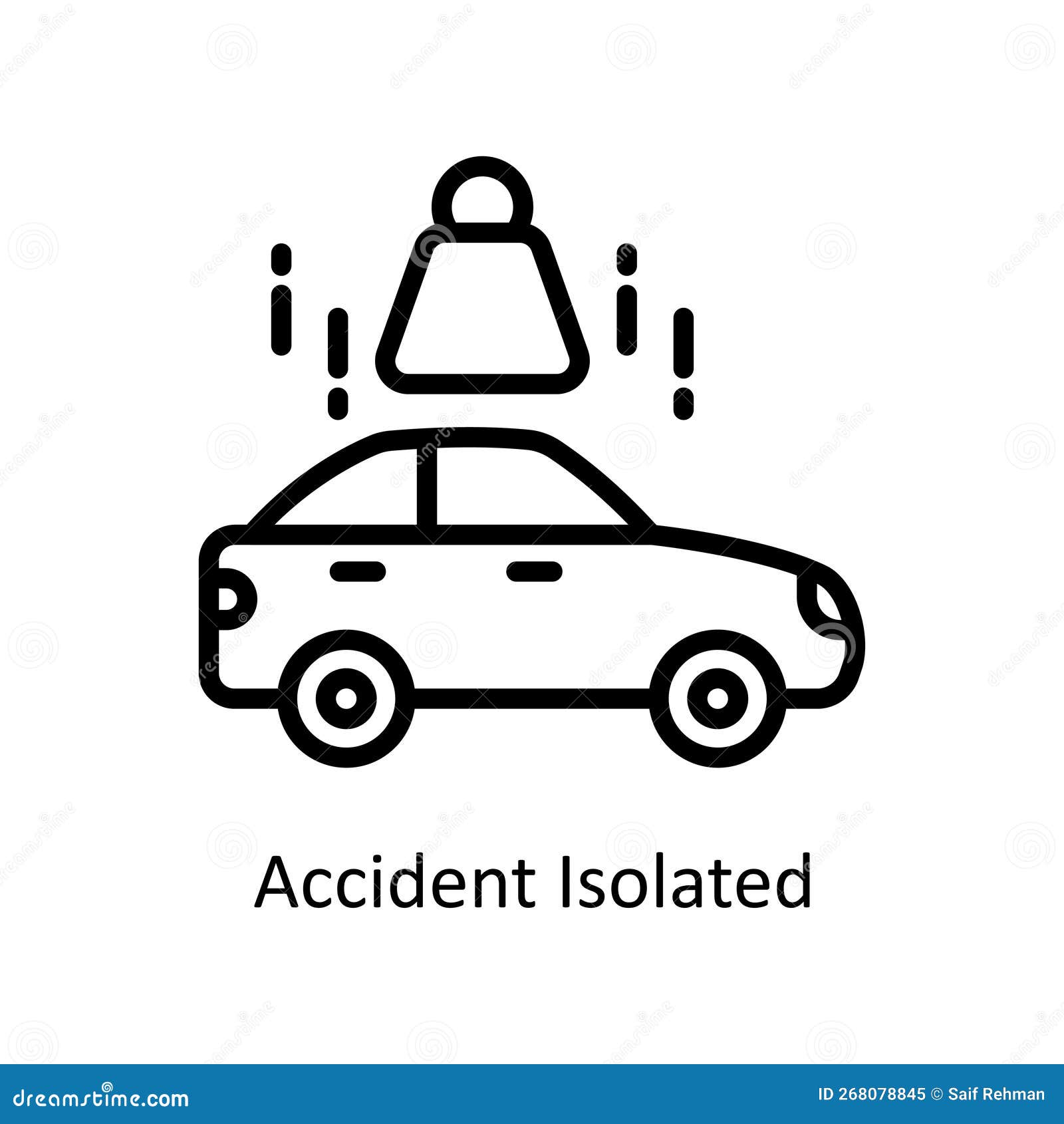 Accident Vector Outline Icon Design Illustration. Car Accident Symbol ...