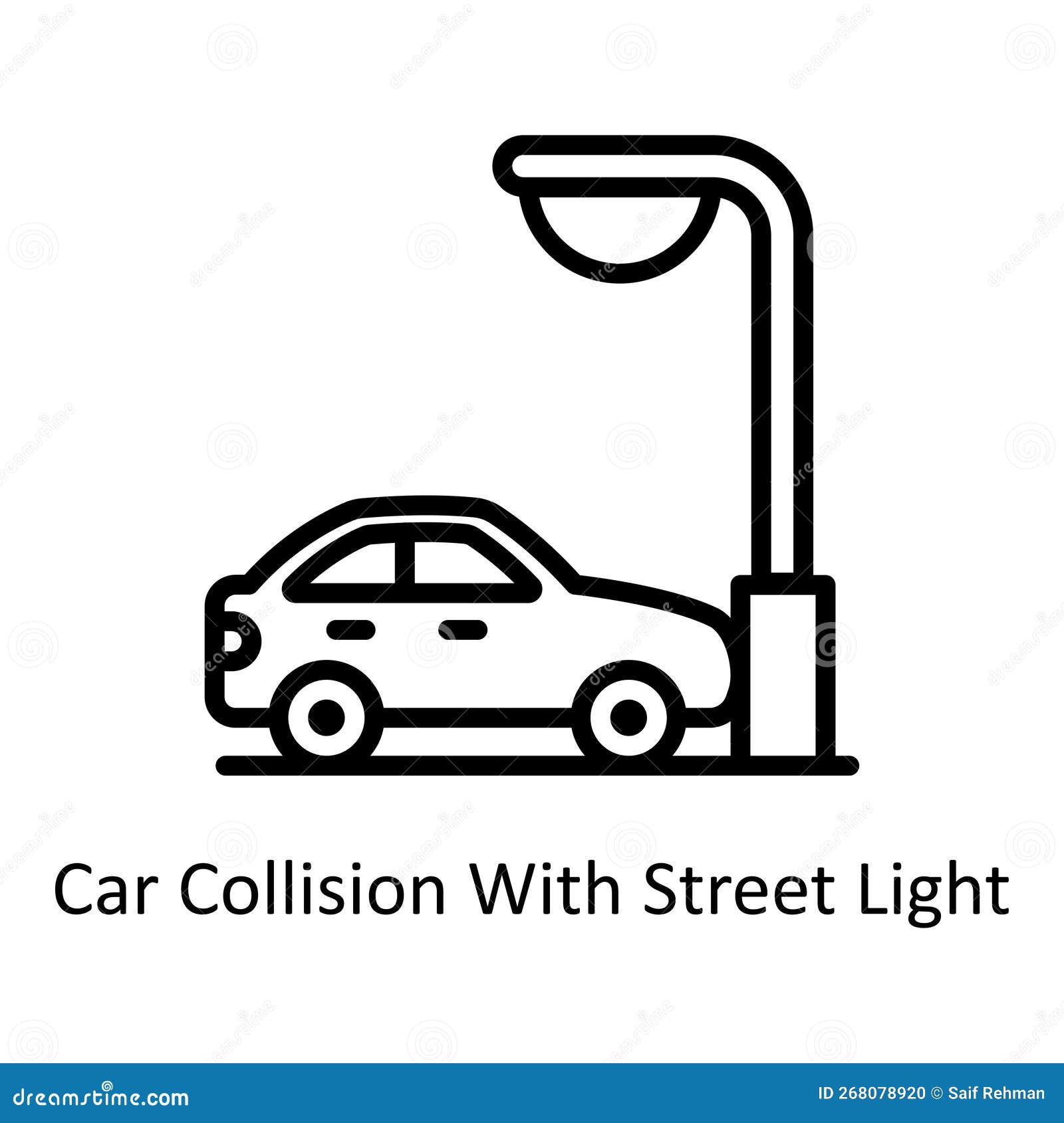 Car Collision Vector Outline Icon Design Illustration. Car Accident ...
