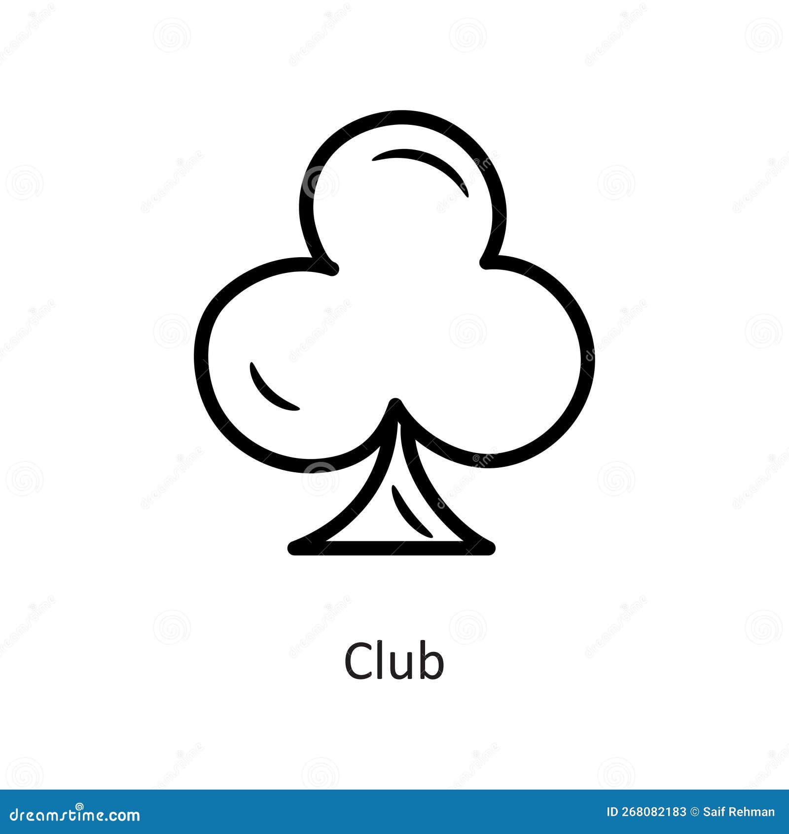Club Vector Outline Icon Design Illustration. Gaming Symbol on White ...