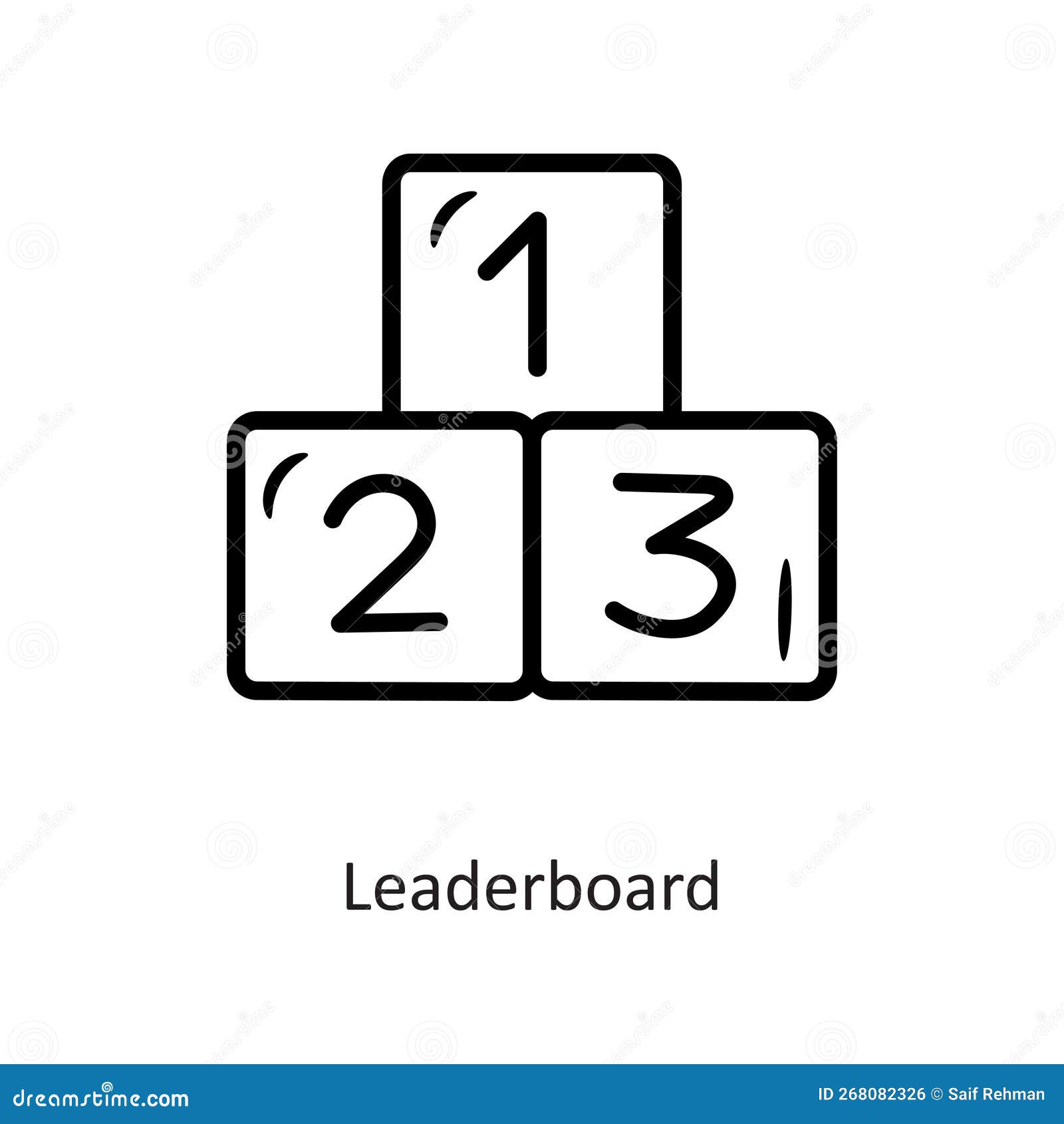 Leaderboard Vector Outline Icon Design Illustration. Gaming Symbol on ...