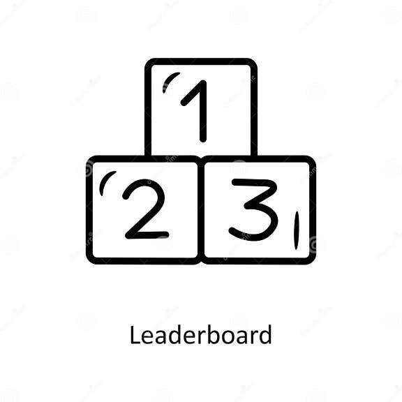 Leaderboard Vector Outline Icon Design Illustration. Gaming Symbol on ...