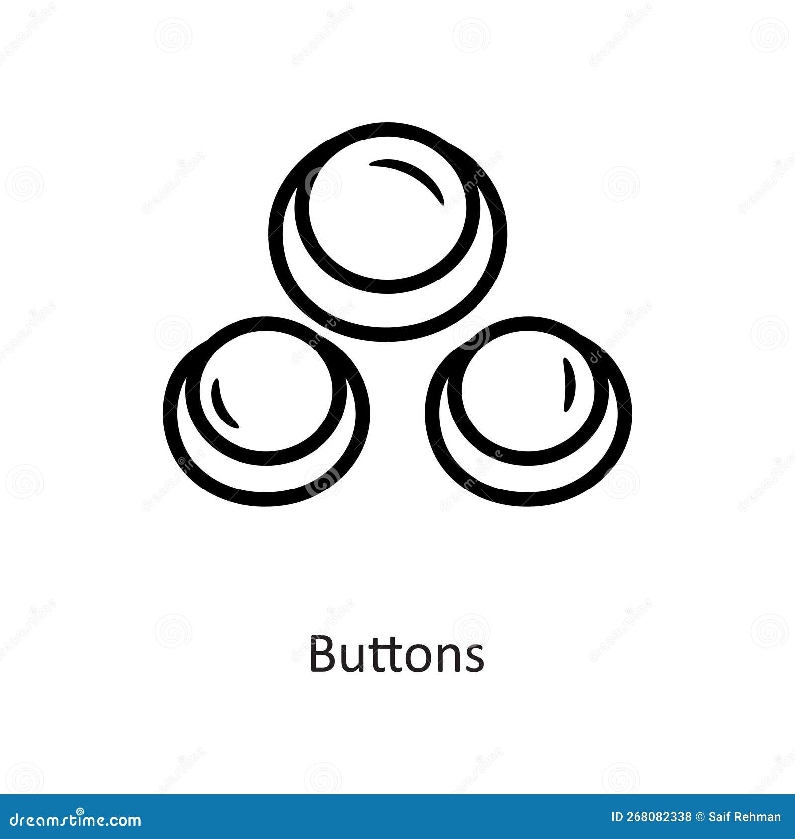 Buttons Vector Outline Icon Design Illustration. Gaming Symbol on White ...