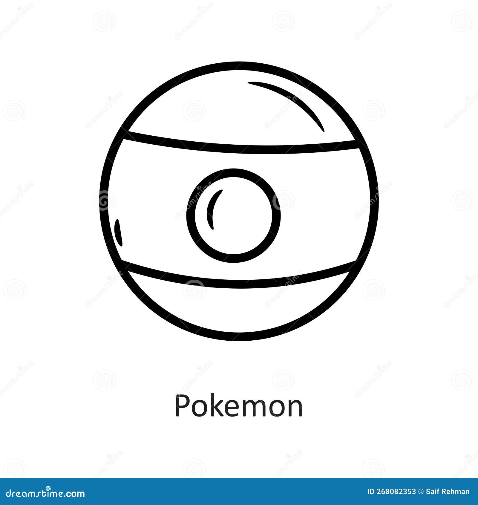 Pokemon Vector Outline Icon Design Illustration. Gaming Symbol on White ...
