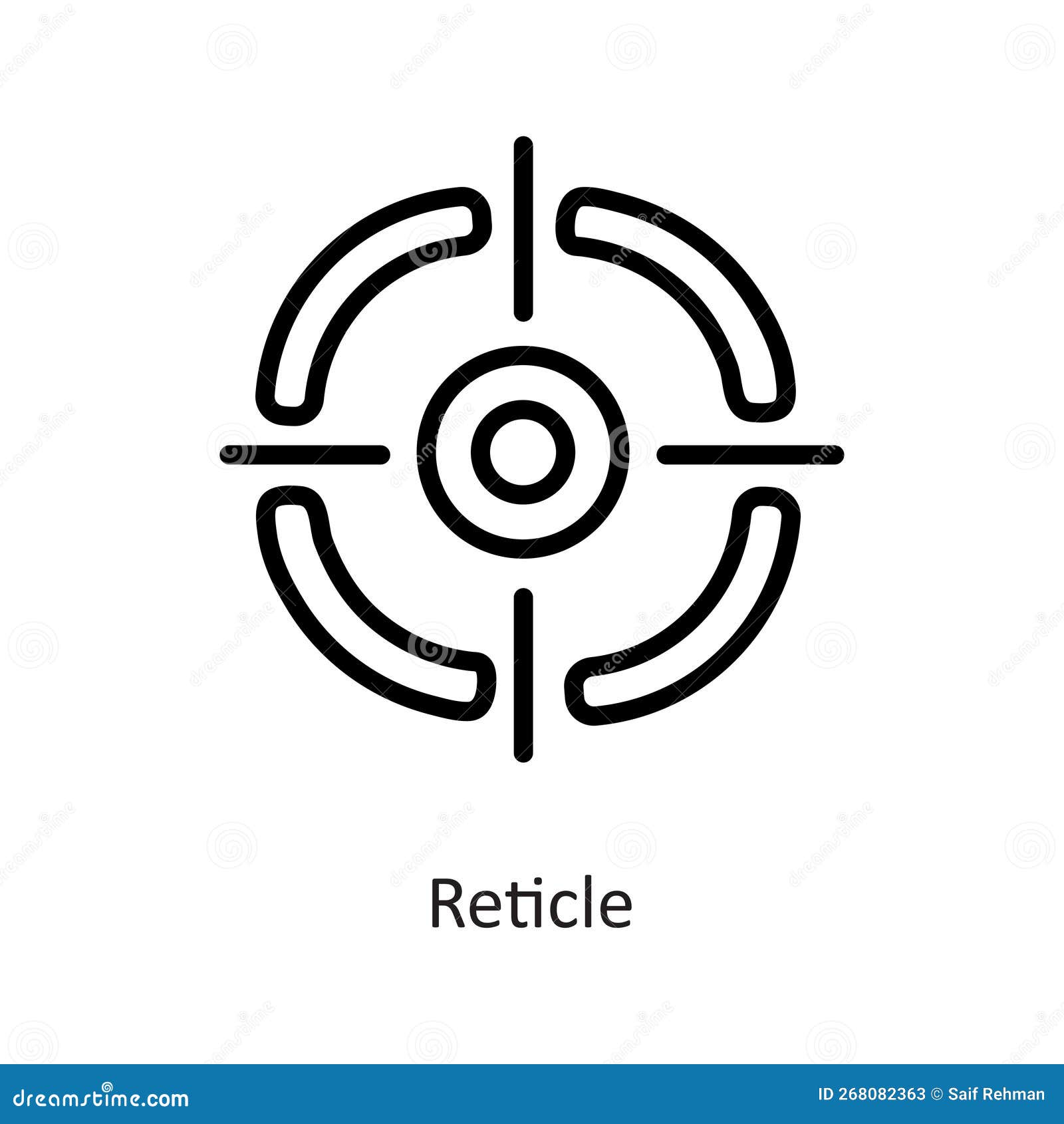 Reticle Vector Outline Icon Design Illustration. Gaming Symbol on White ...